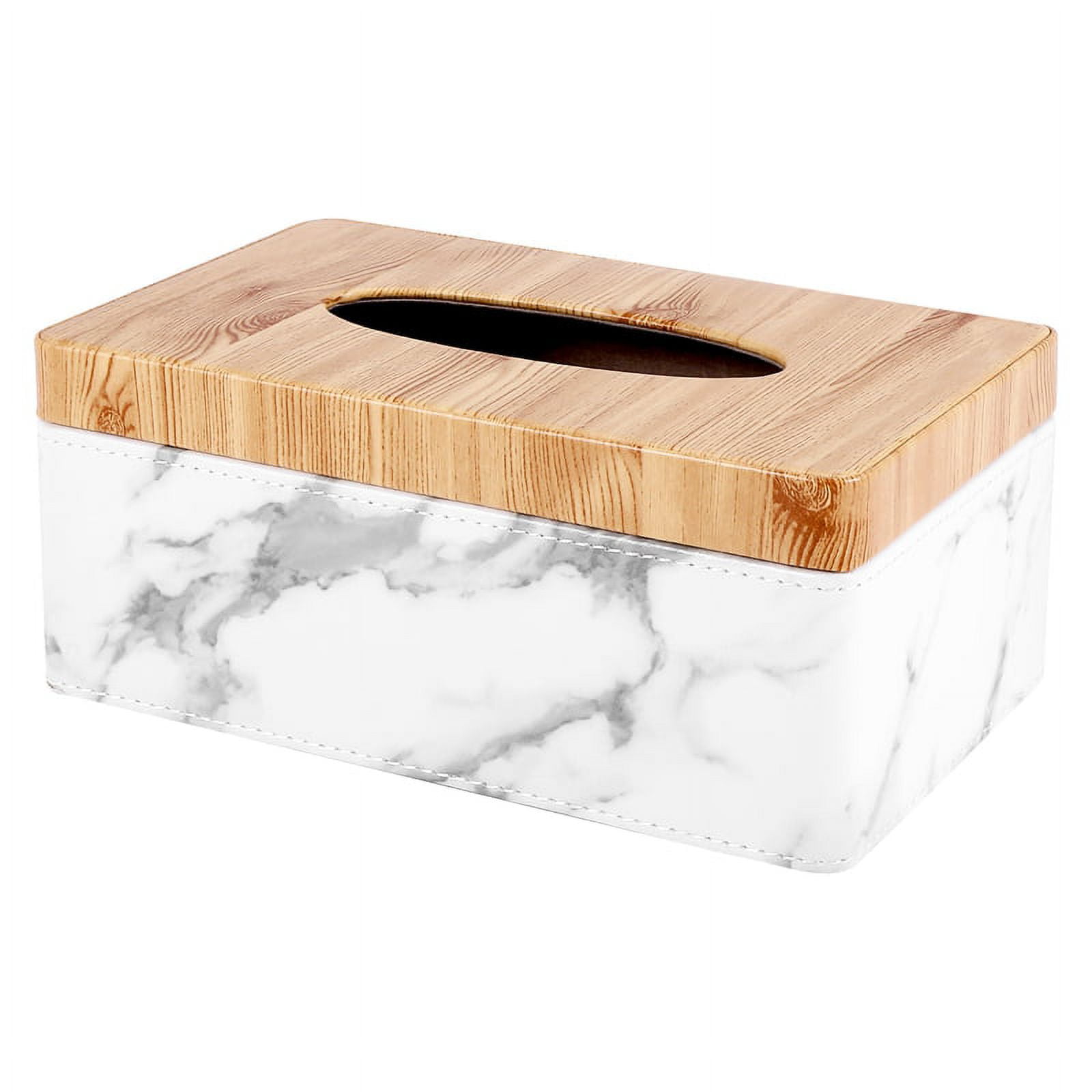 Rectangular Marble PU Grain Tissue Box Cover Napkin Holder Paper Towel ...
