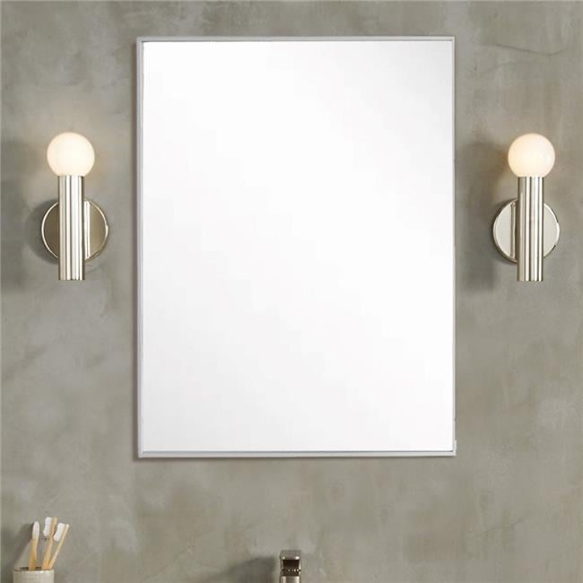 Rectangular Metal Frame Mirror, Brushed Silver - Walmart.com