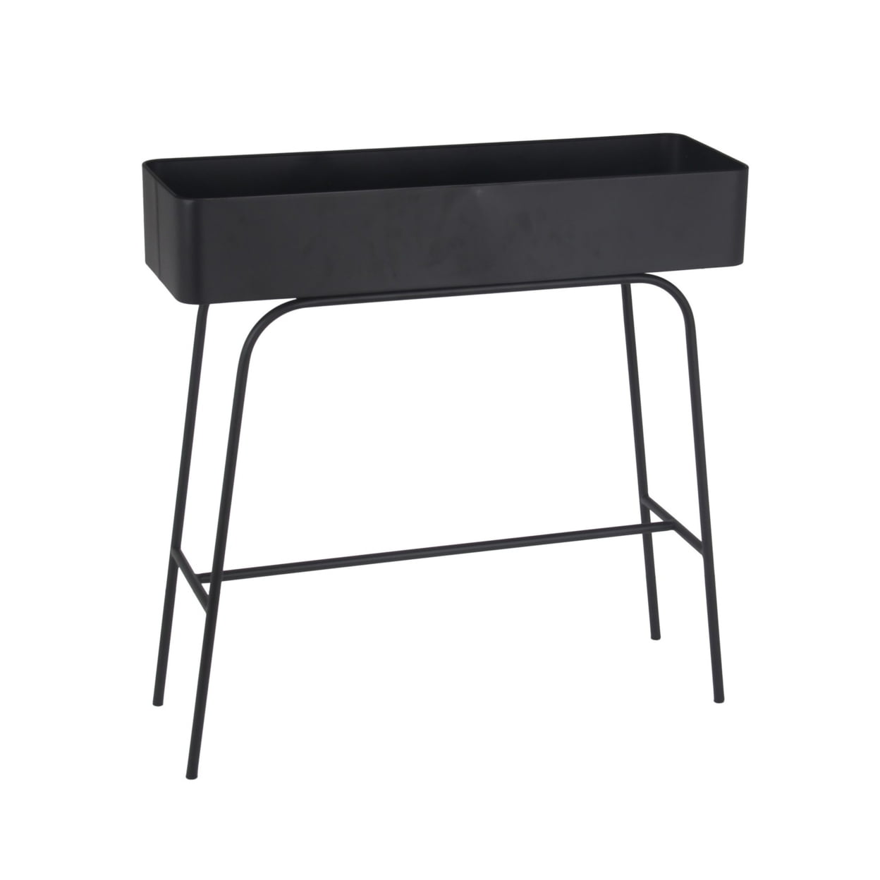Rectangular Metal Planter with Angled Tubular Legs, Black- Saltoro ...