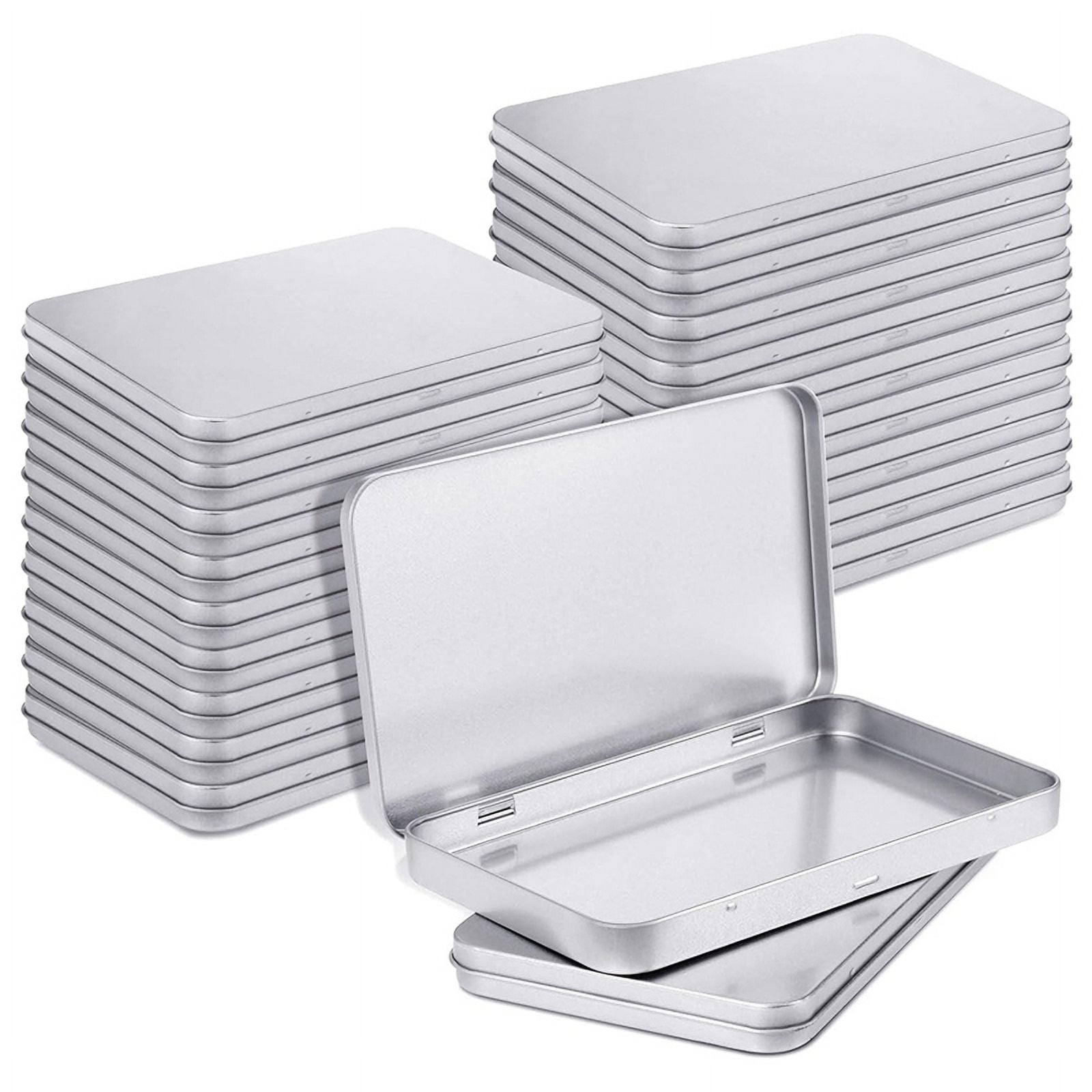 Rectangular Metal Tin Box with Lid Metal Hinged Lid Tin Metal Empty Tin ...