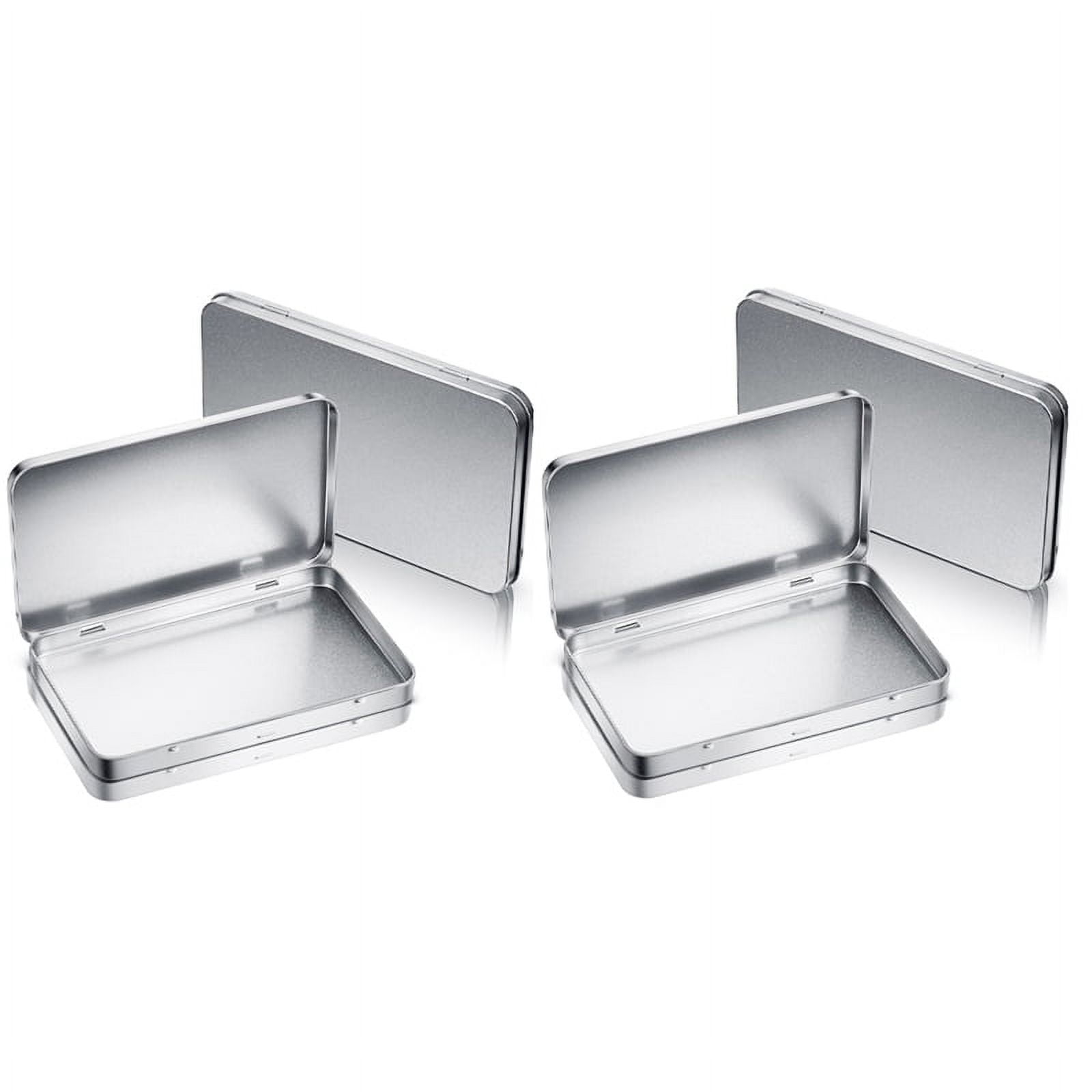 Rectangular Metal Tin Box with Lid Metal Hinged Lid Tin Metal Empty Tin ...