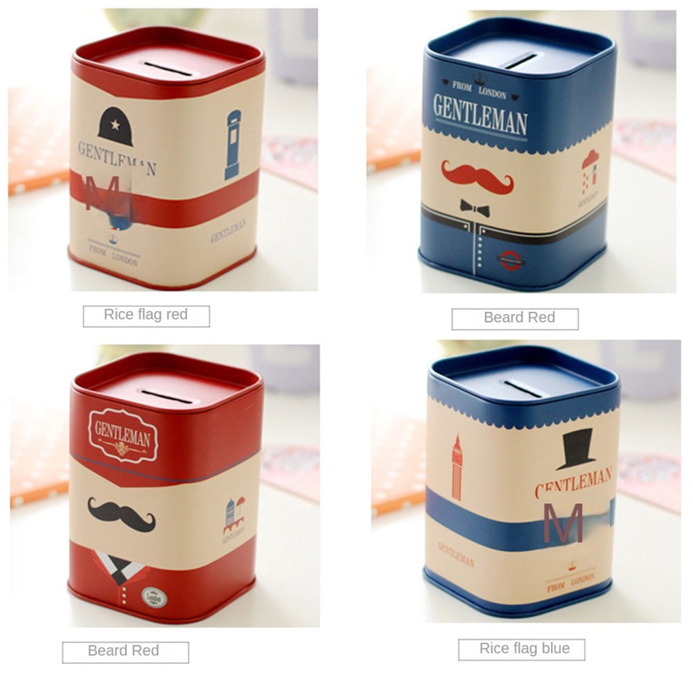 Rectangular Metal Tinplate Piggy Bank British Lun Style Storage Tank ... Rectangular Metal Tinplate Piggy Bank British Lun Style Storage Tank ...