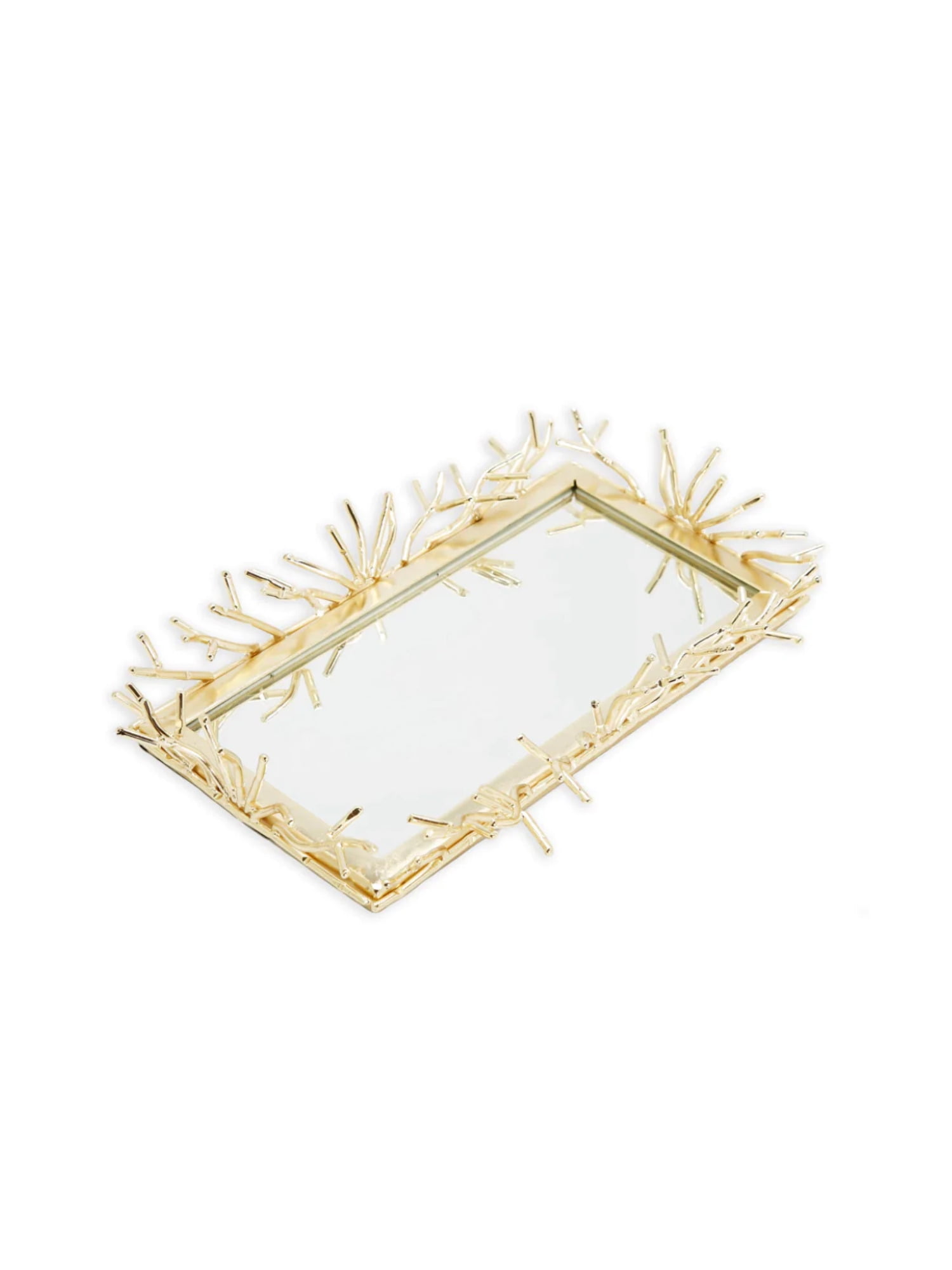 Rectangular Mirror Tray with Gold Twigs Design (2 Sizes) - Walmart.com