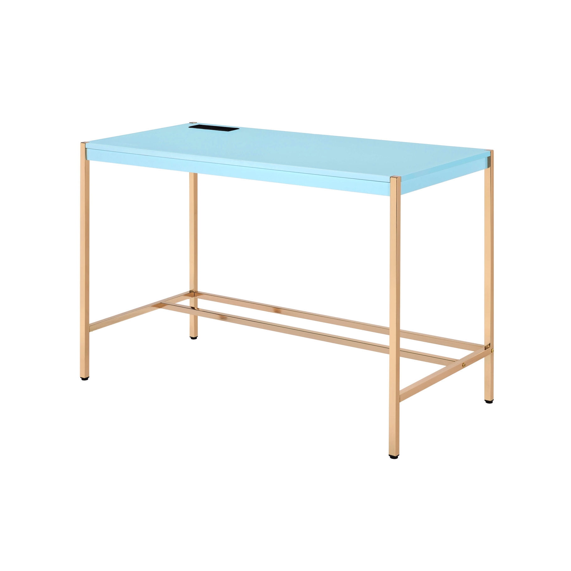 Rectangular Office Desk in Blue and Gold | No Storage, Just Space ...
