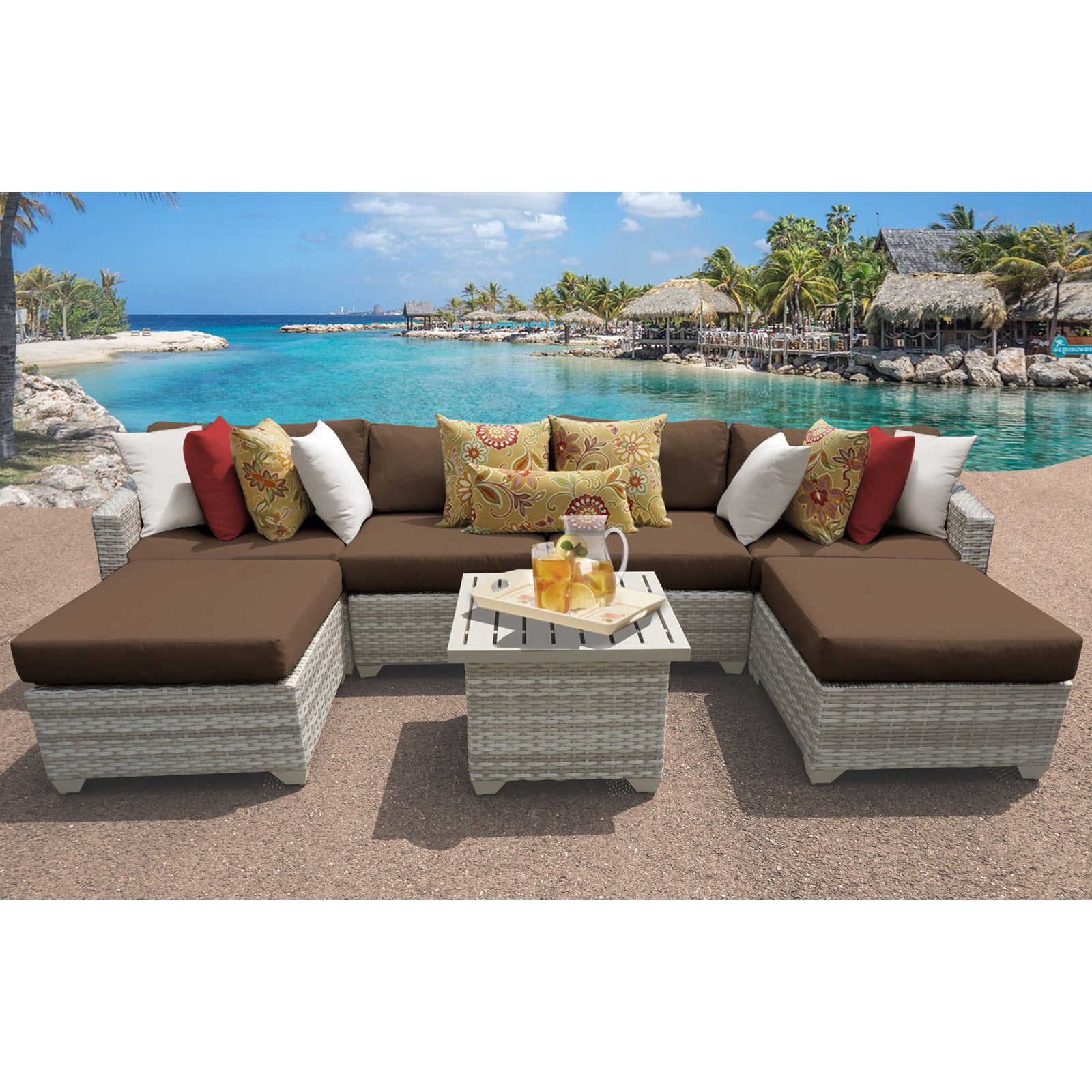 Rectangular Outdoor Patio Dining Table With 2 Chairs and 2 Benches ...