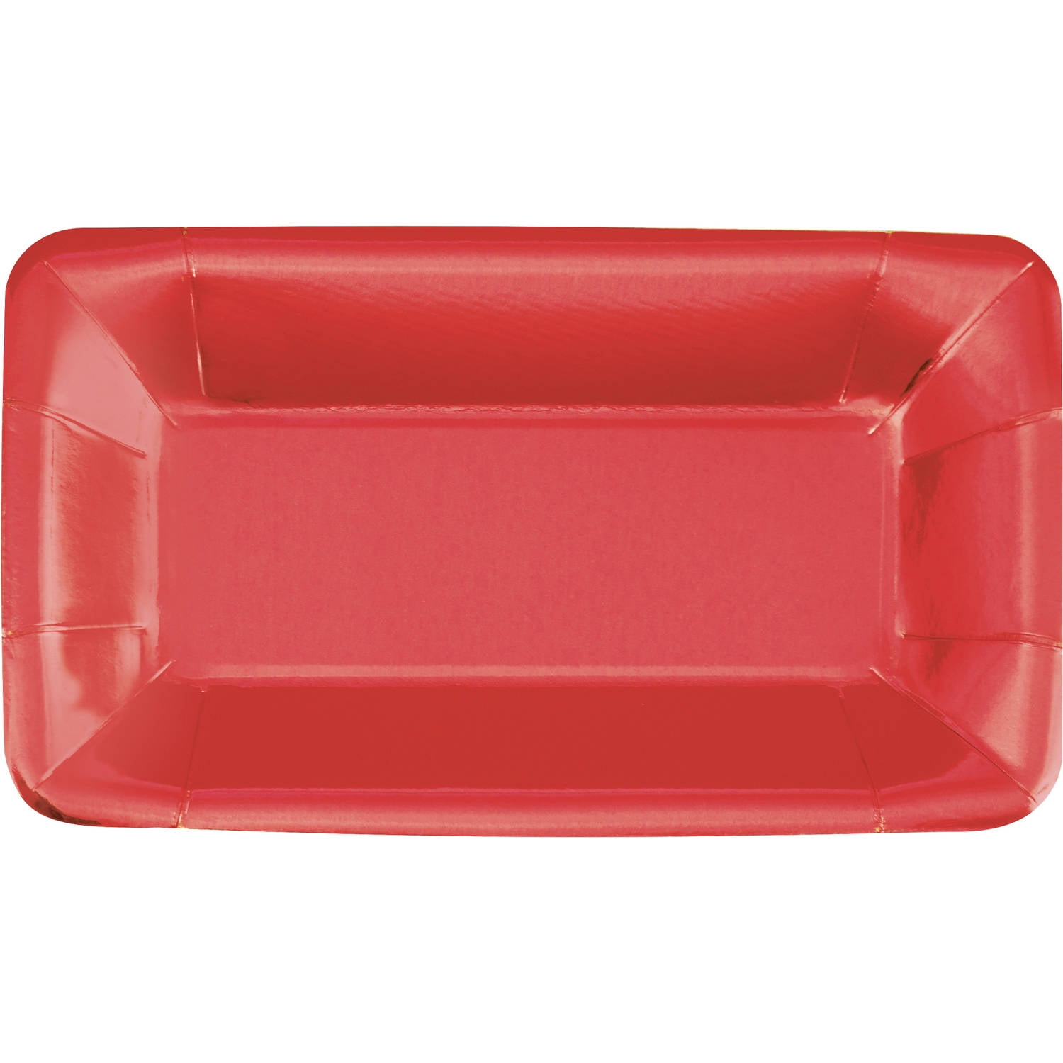 Rectangular Paper Appetizer Plates, 9 x 5 in, Foil Red, 8ct - Walmart.com