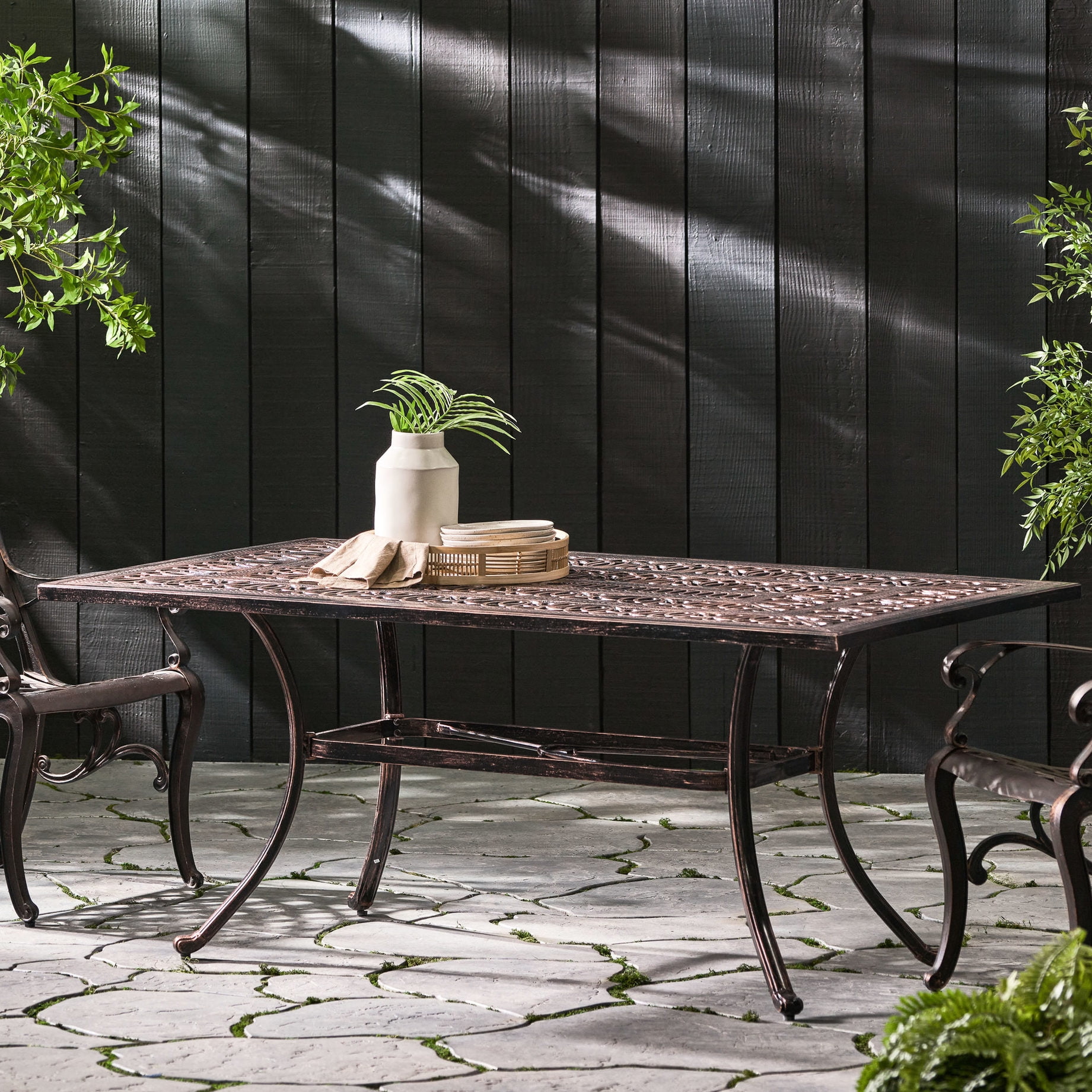 Rectangular Patio Dining Table | Seats 6 Comfortably for Garden ...