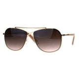 Rectangular Pilots Luxury Fashion Metal Rim Gradient Sunglasses Gold ...