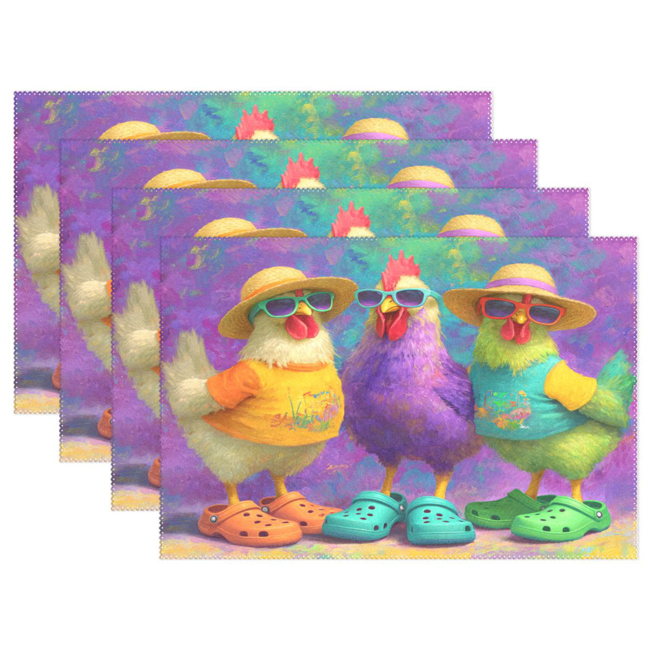 Rectangular Placemats of 4 Washable Table Mat Suitable for Dining ...