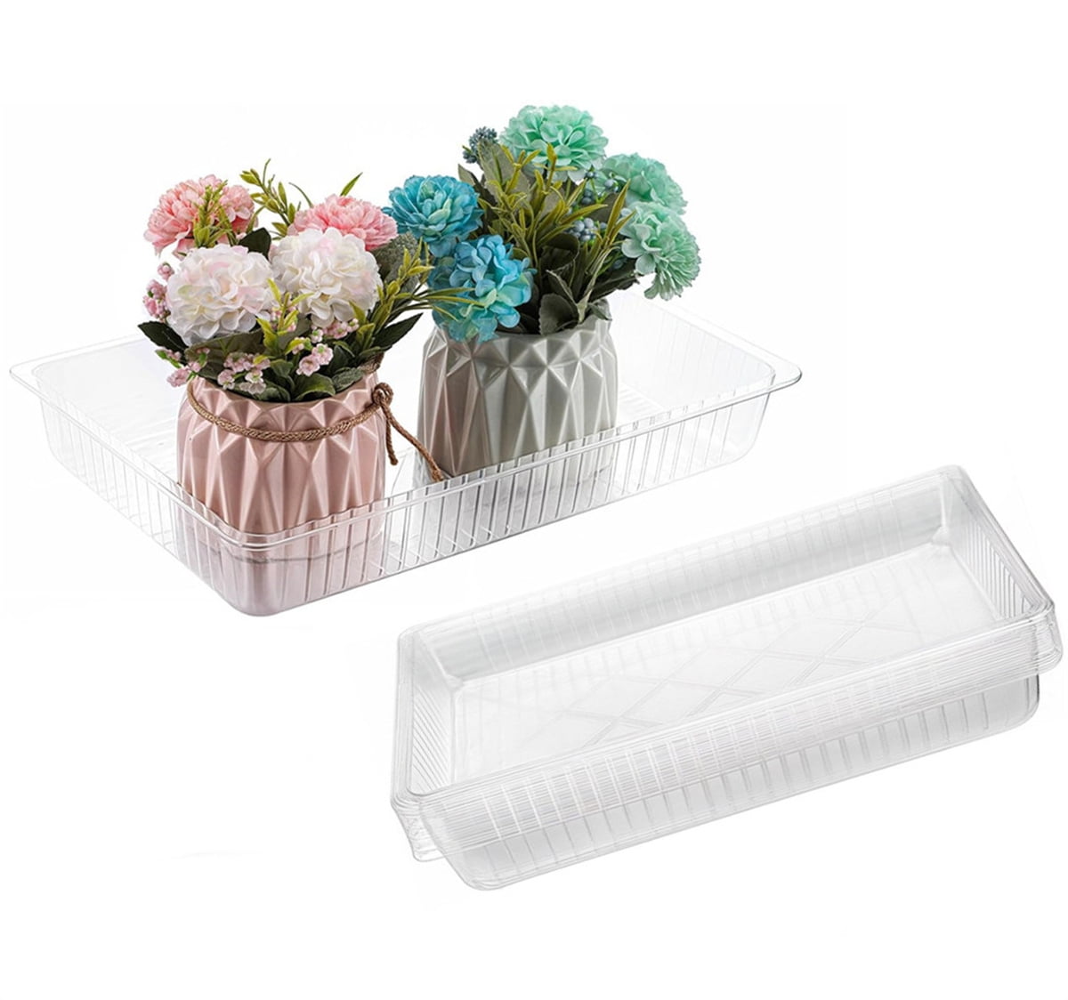 Rectangular Plant Saucer 8 Inch 10 Pack,Clear Planters for Indoors and ...