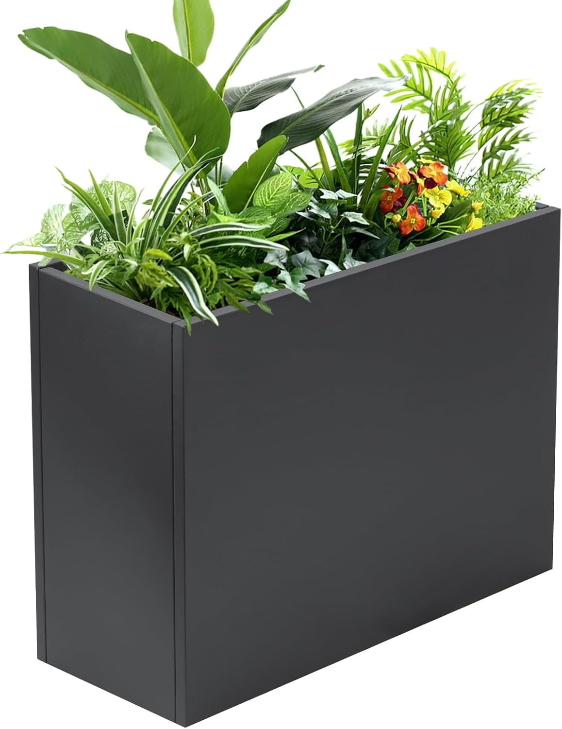 Rectangular Planter Box 36" L×12" W×26" H Outdoor Metal Planter Box ...