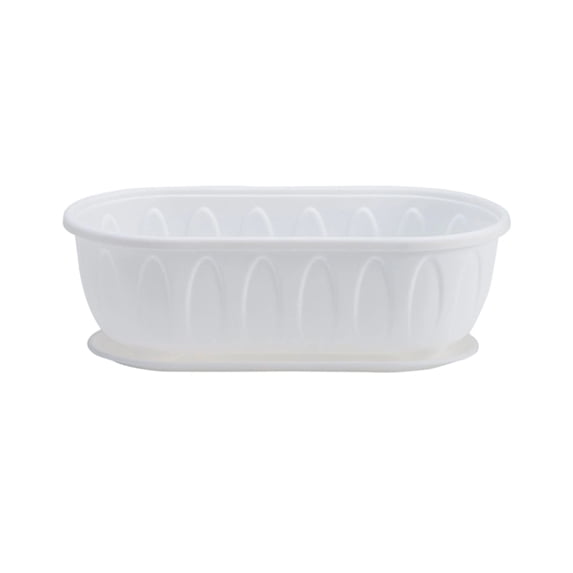 Rectangular Plastic Flower Pot with Saucer,Planter with Drip Tray,for ...