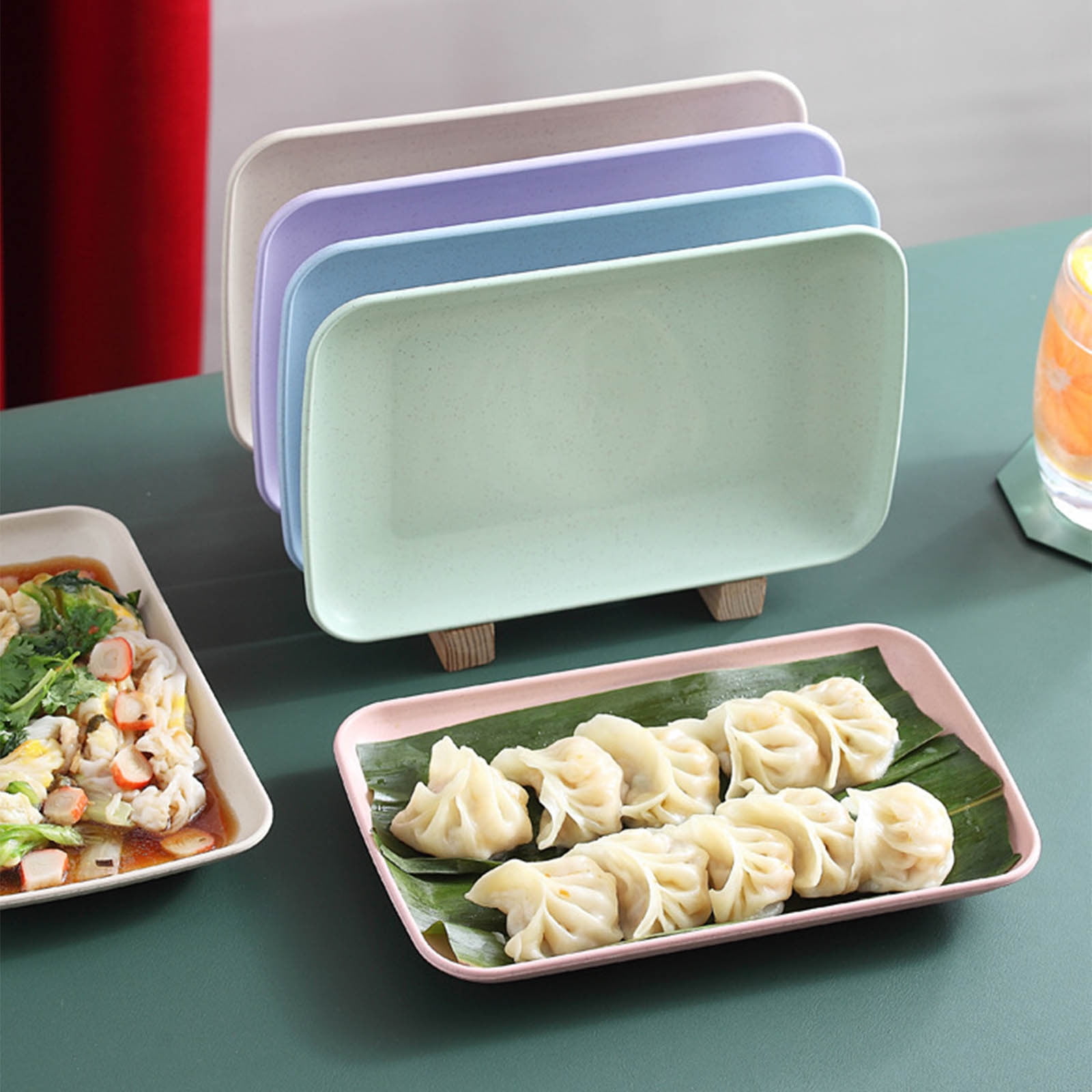 Rectangular Plastic Plates | Large Capacity Snack Tray | Hot Pot BBQ ...