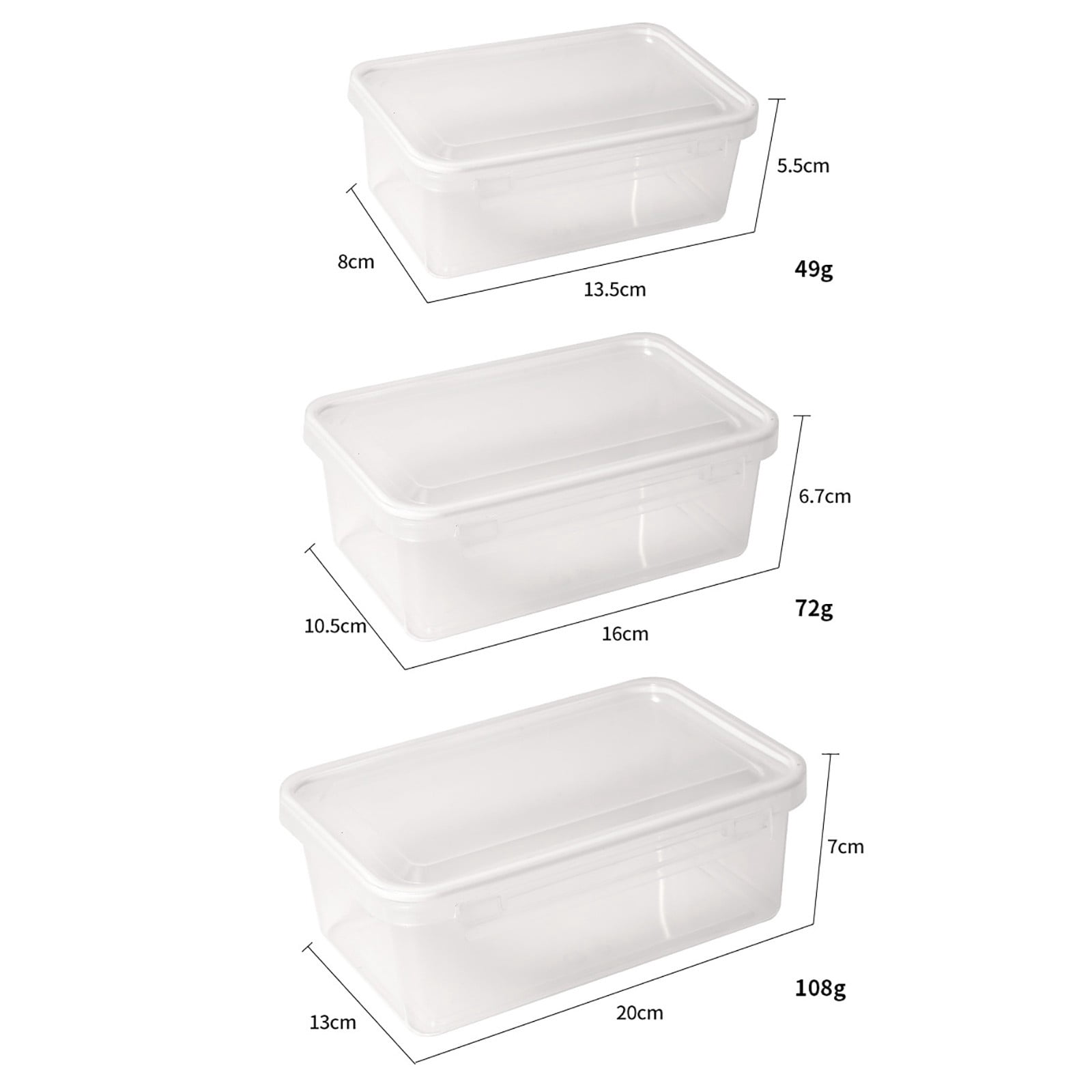 Rectangular Plastic Storage Containers with Lids Stackable Meal Prep ...