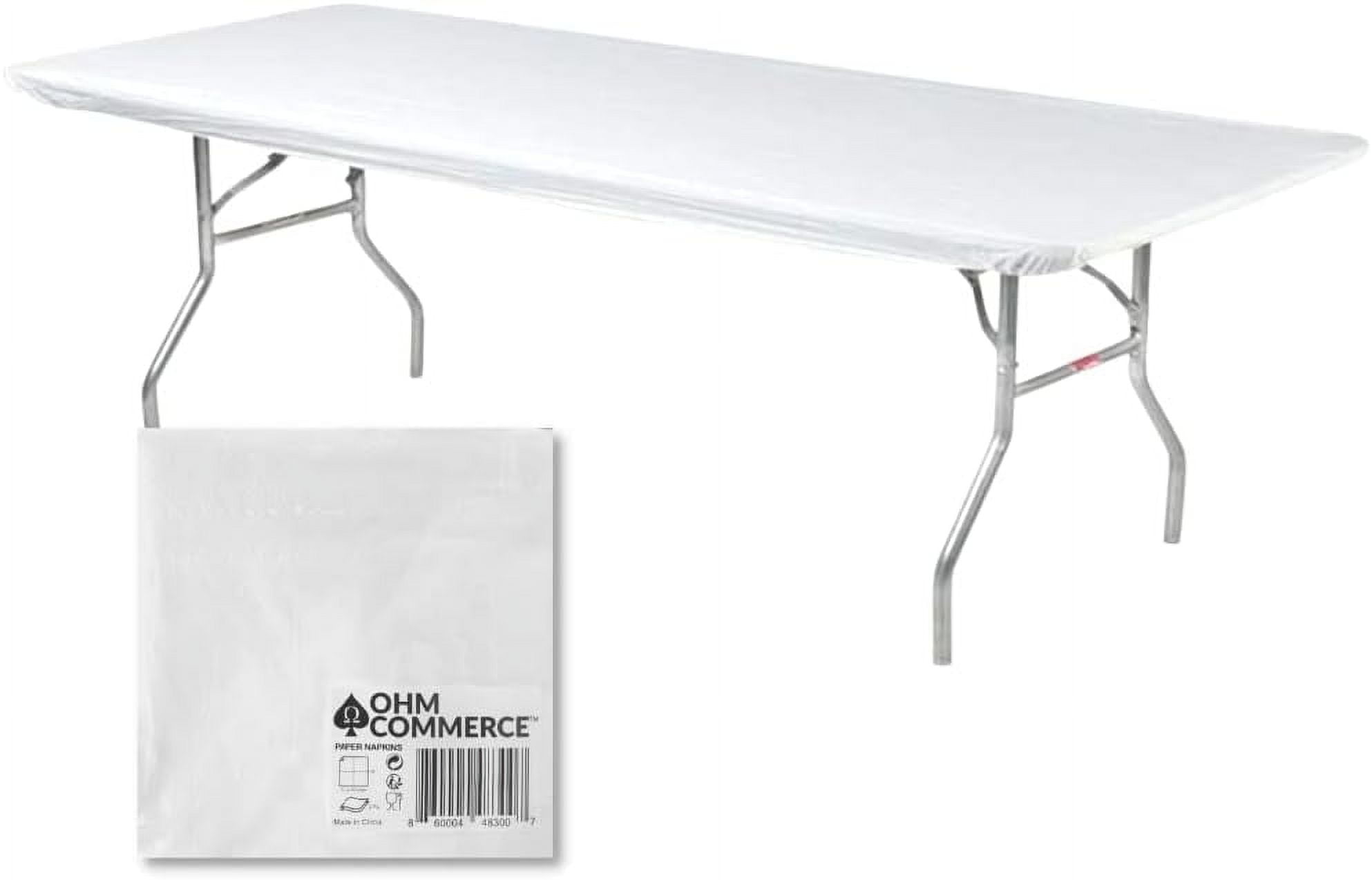 Rectangular Plastic Table Covers - 20 Pack with 280 Ohm Commerce Paper ...