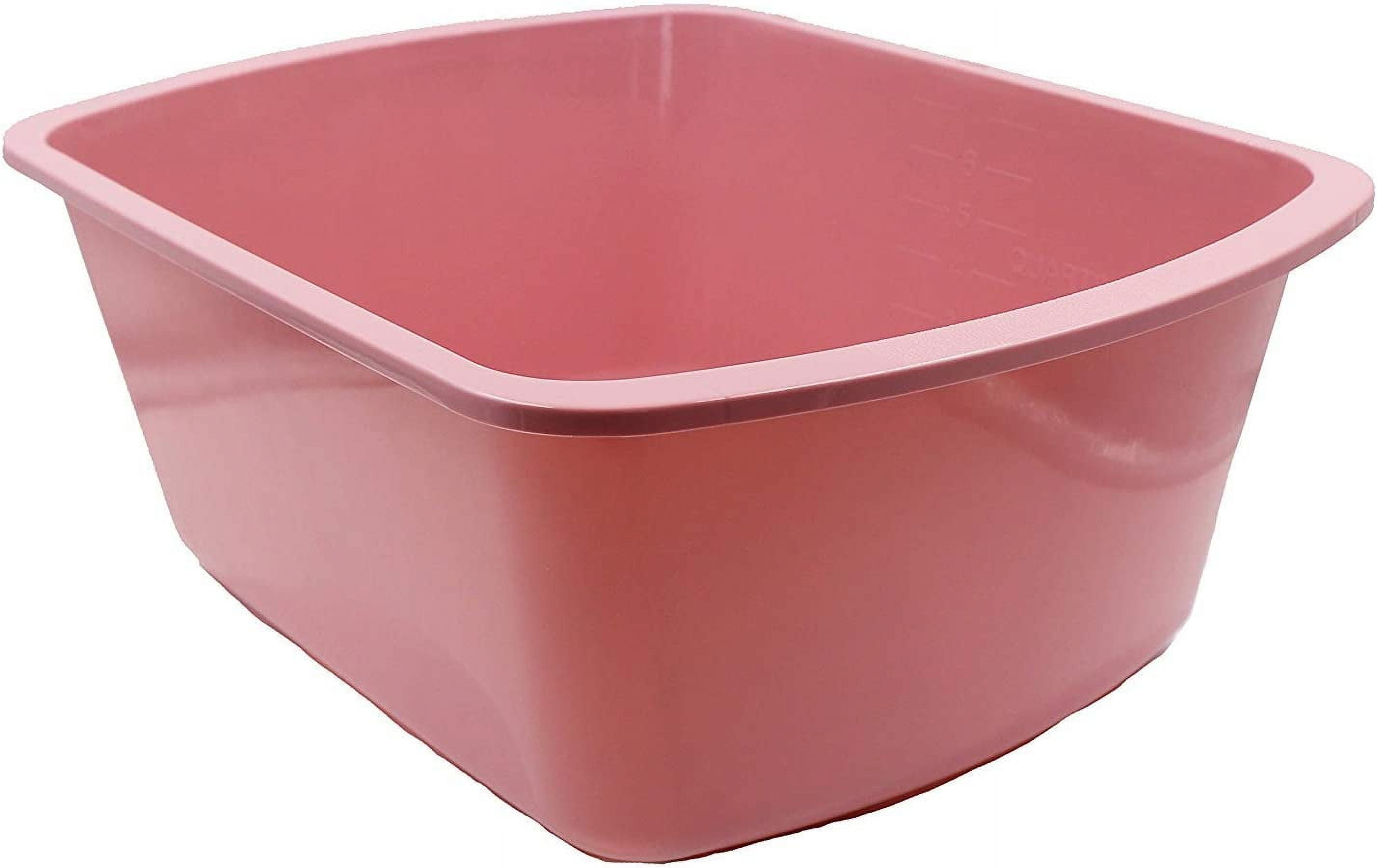 Rectangular Plastic Wash Basin with Graduations, 6 Quart, 5 Pack ...