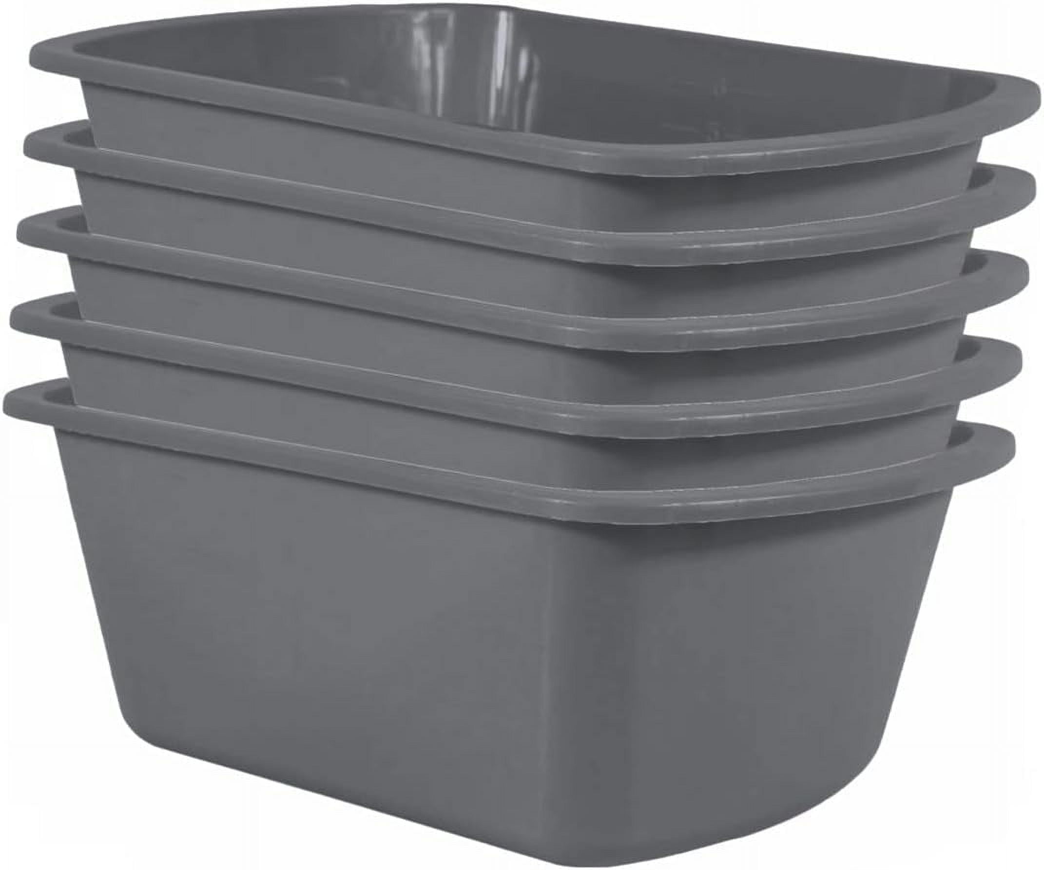 Rectangular Plastic Wash Basins - 5 Pack, Small 7 Quart Graduated ...