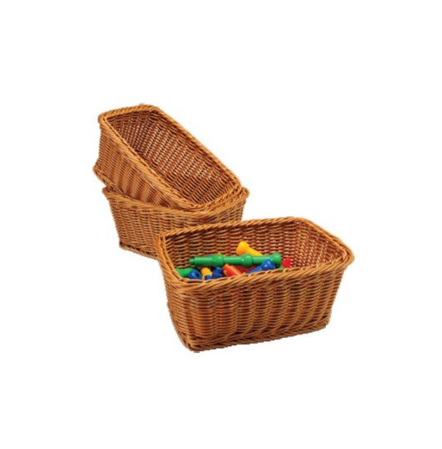 Rectangular Plastic Woven Baskets - Same Size Set of 3 - Walmart.com