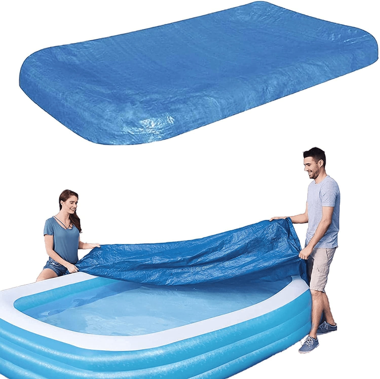 Rectangular Pool Cover, Fits 120 in x 72 in Rectangle Inflatable Pool ...
