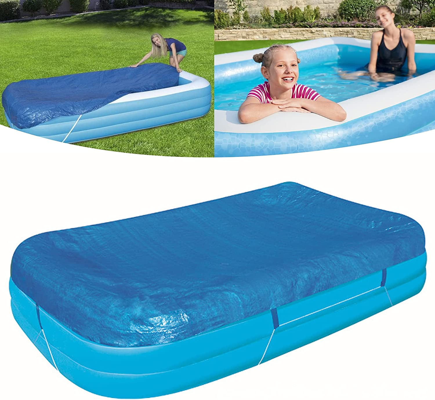 Rectangular Pool Cover,Fits 8.6ftX5.7ft Inflatable Rectangle Swimming ...