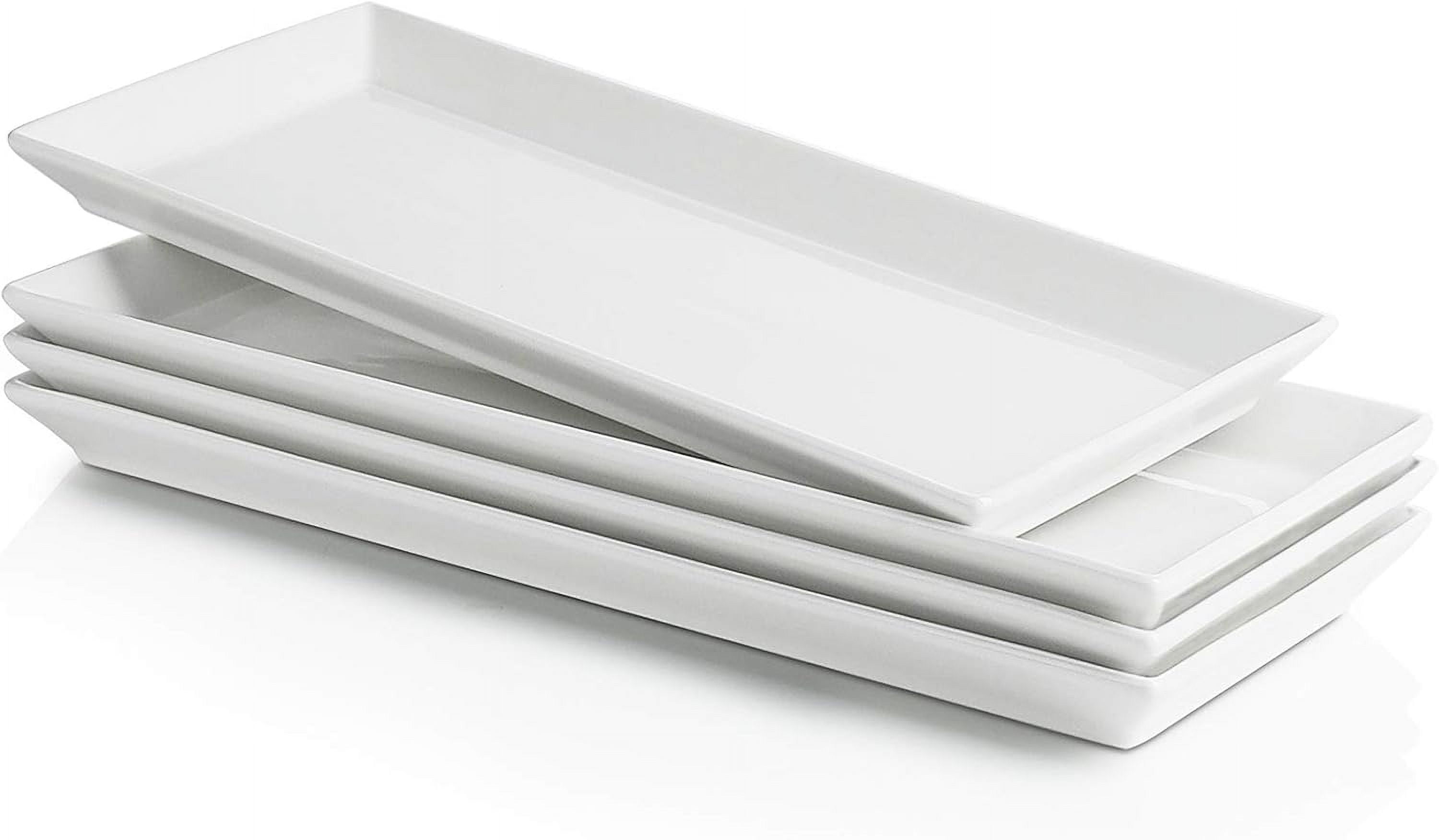 Rectangular Porcelain Serving Platters, Set of 4, 11.7 Inch - Walmart.com