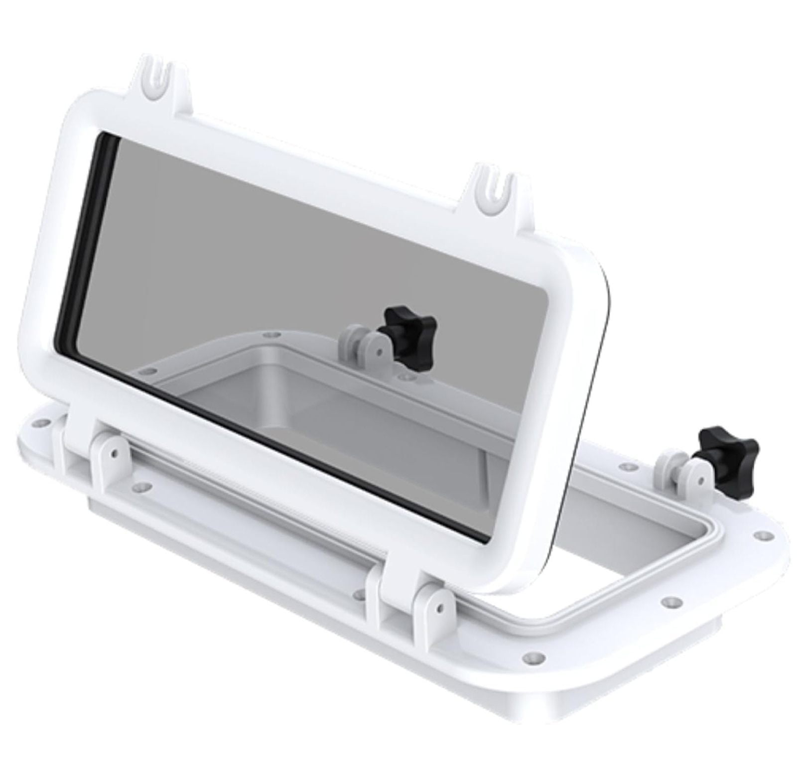 Rectangular Porthole Window w/ Plastic & Tinted Glass - 16" x 8" (White ...