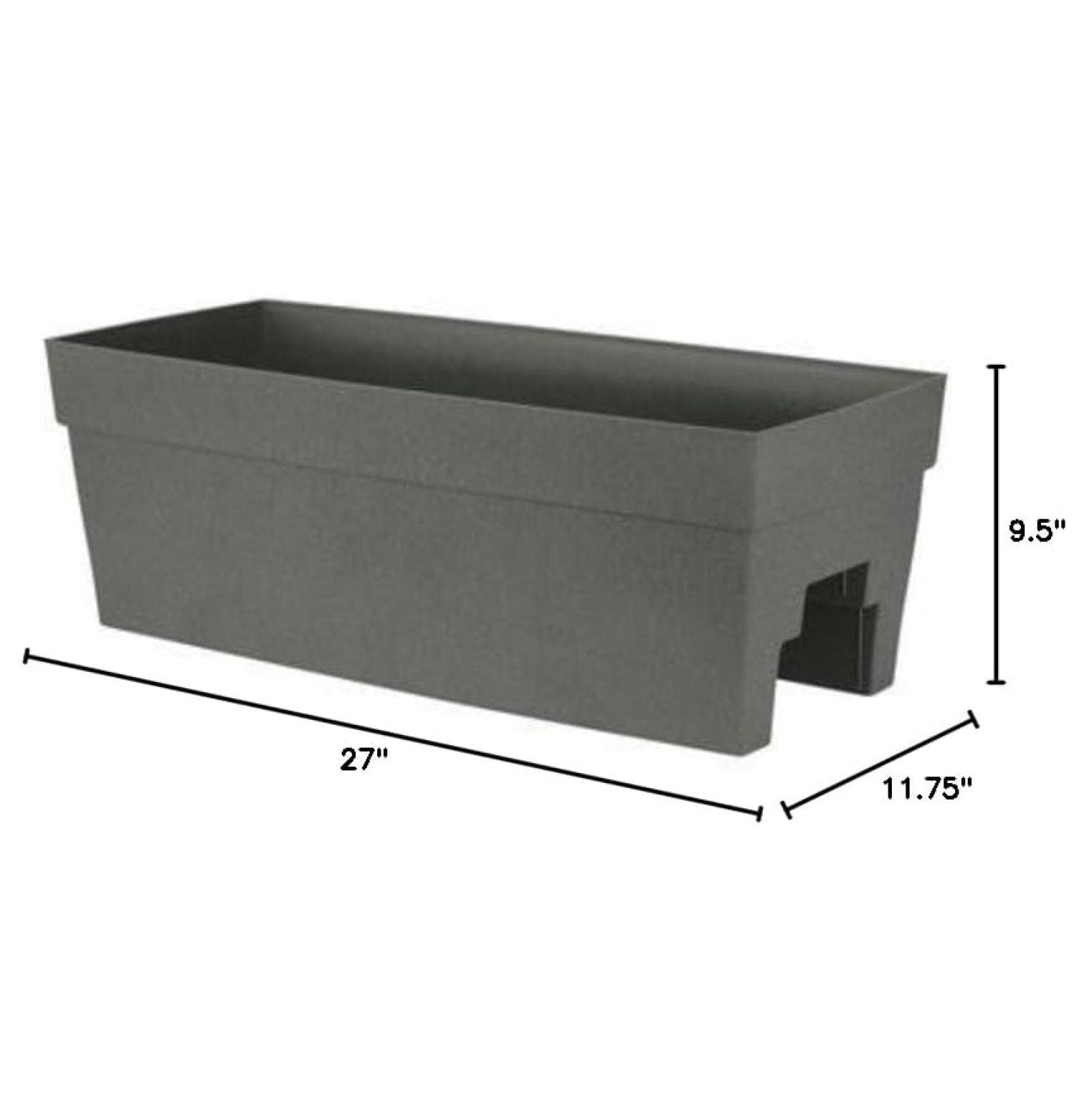 Rectangular Rail Planter Color: Slate - Walmart.com