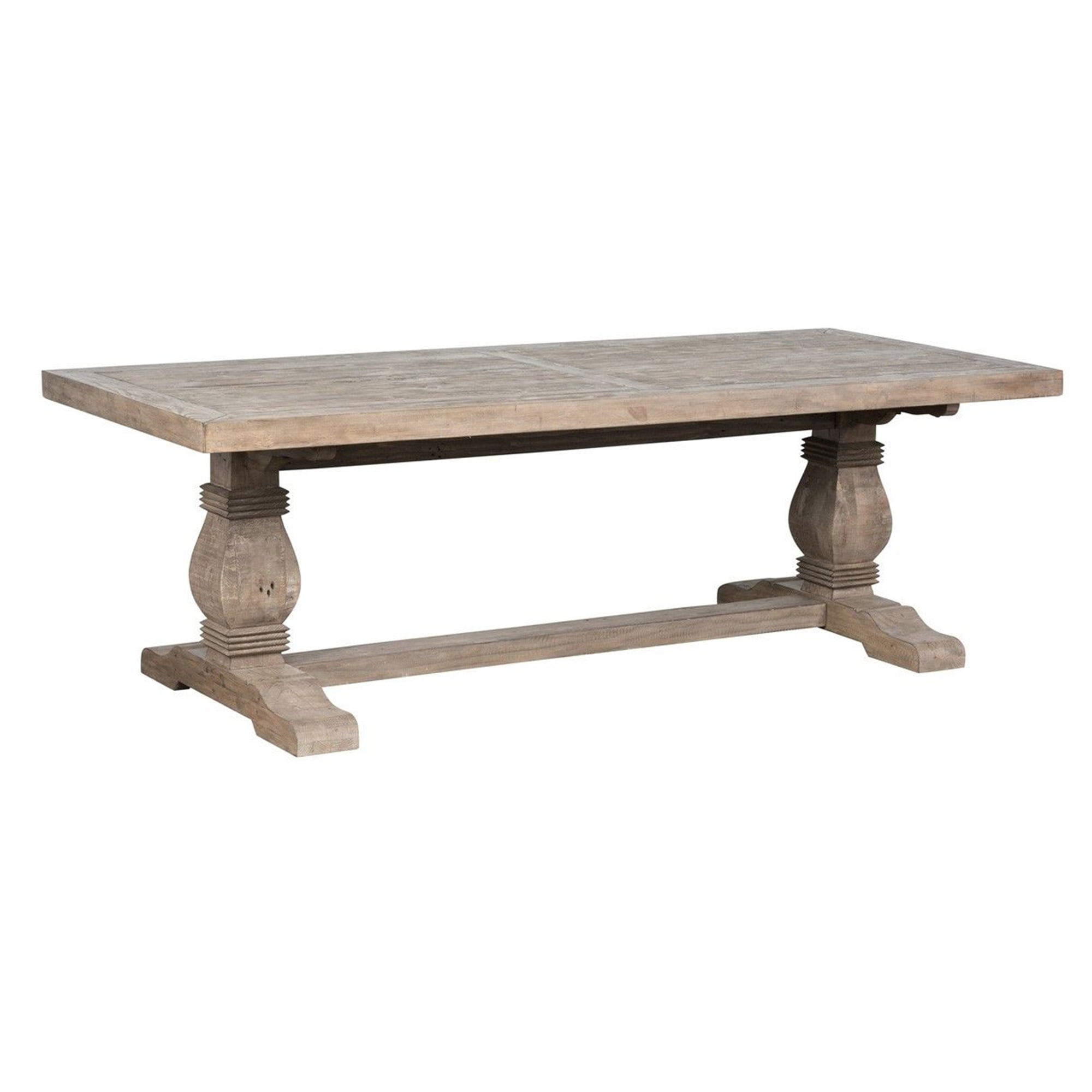 Rectangular Reclaimed Wood Dining Table with Trestle Base, Weathered ...