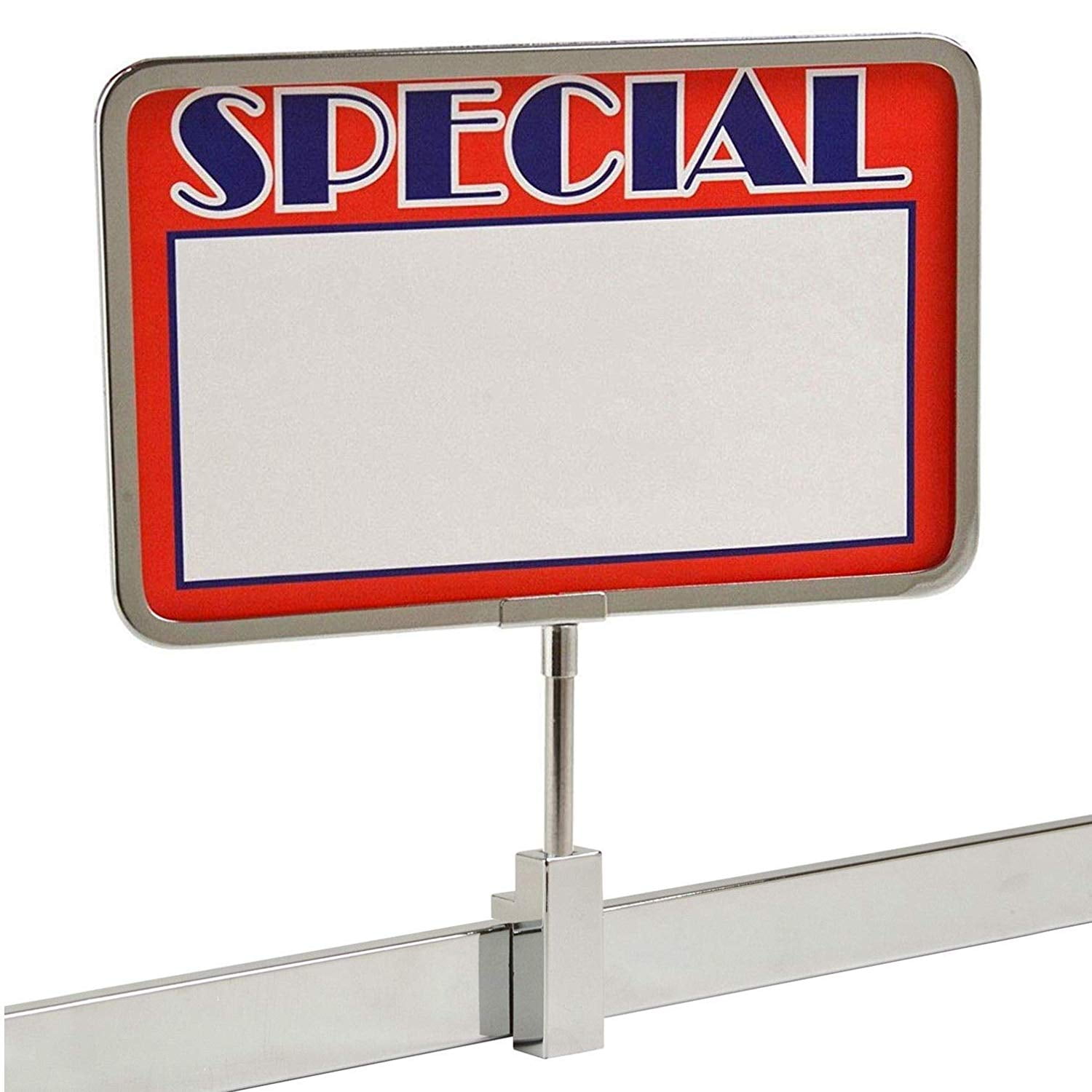 Rectangular Retail Rack Chrome Frame Magnetic 7" x 11" Sign Holder Sale ...