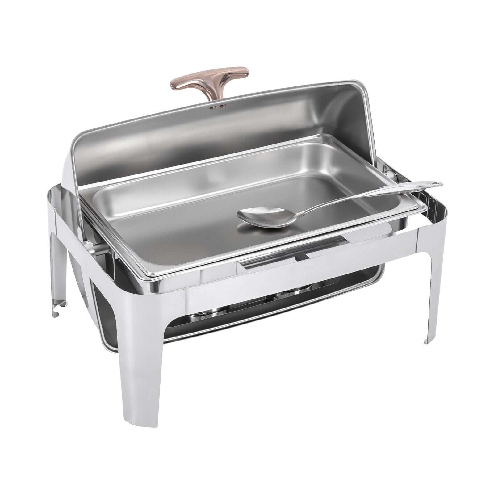 Rectangular Roll Top Chafing Dish Buffet Set Food Warmer W/ Rose Gold ...