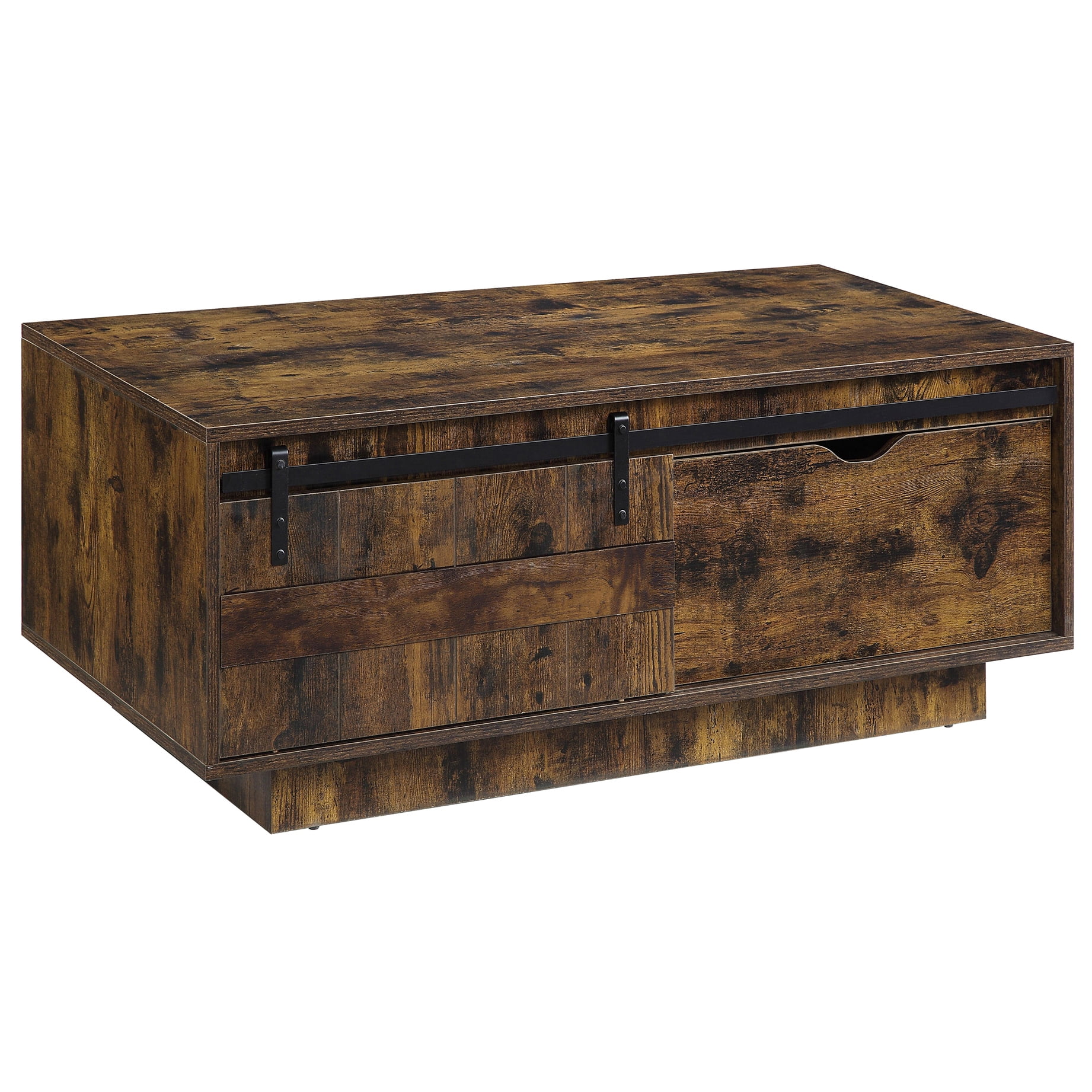 Rectangular Rustic Table With Sliding Barn Door And Practical Use ...