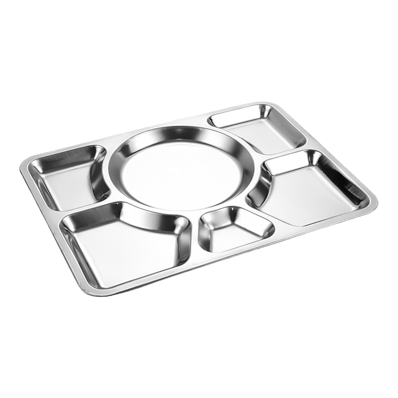 Rectangular Serving Platter Dinner Trays Stainless Steel Divided Plates ...