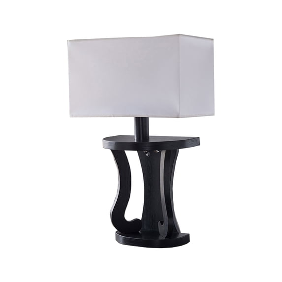 Rectangular Shade Table Lamp with Scrolled Legs, White and Black ...