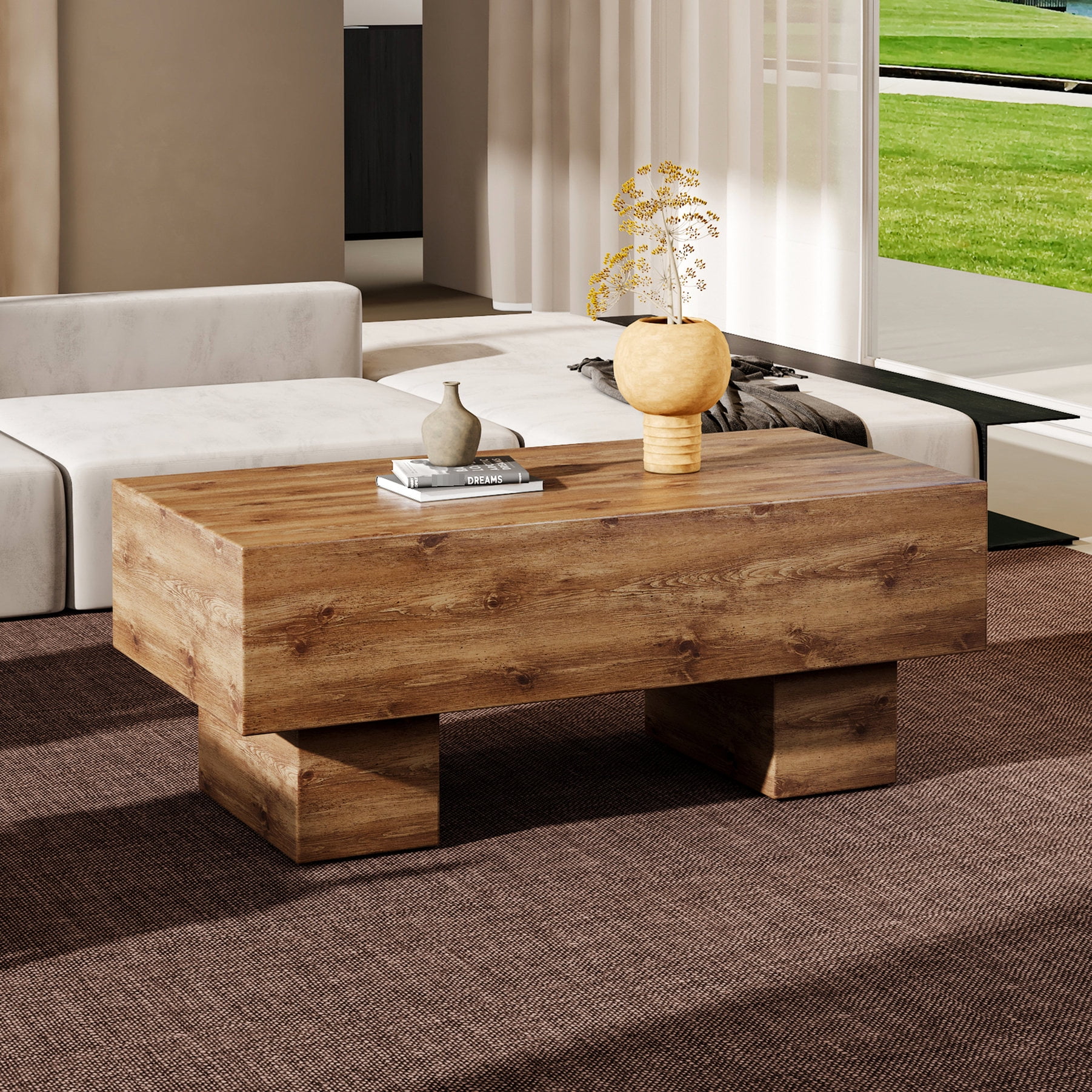 Rectangular Shape Table - Spacious Top for Daily Use - Home Theater ...