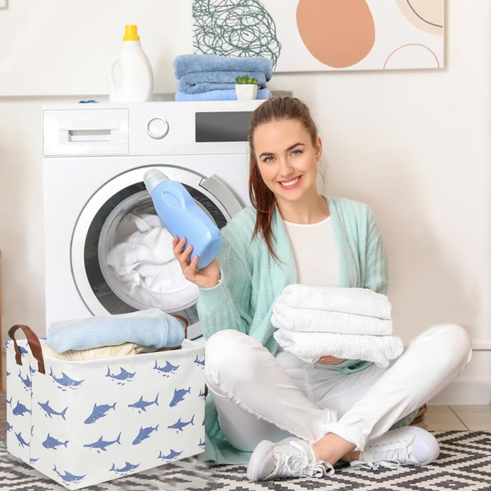 Rectangular Shark Basket,Collapsible Toy Box For Kids,Shark Gift Basket ...