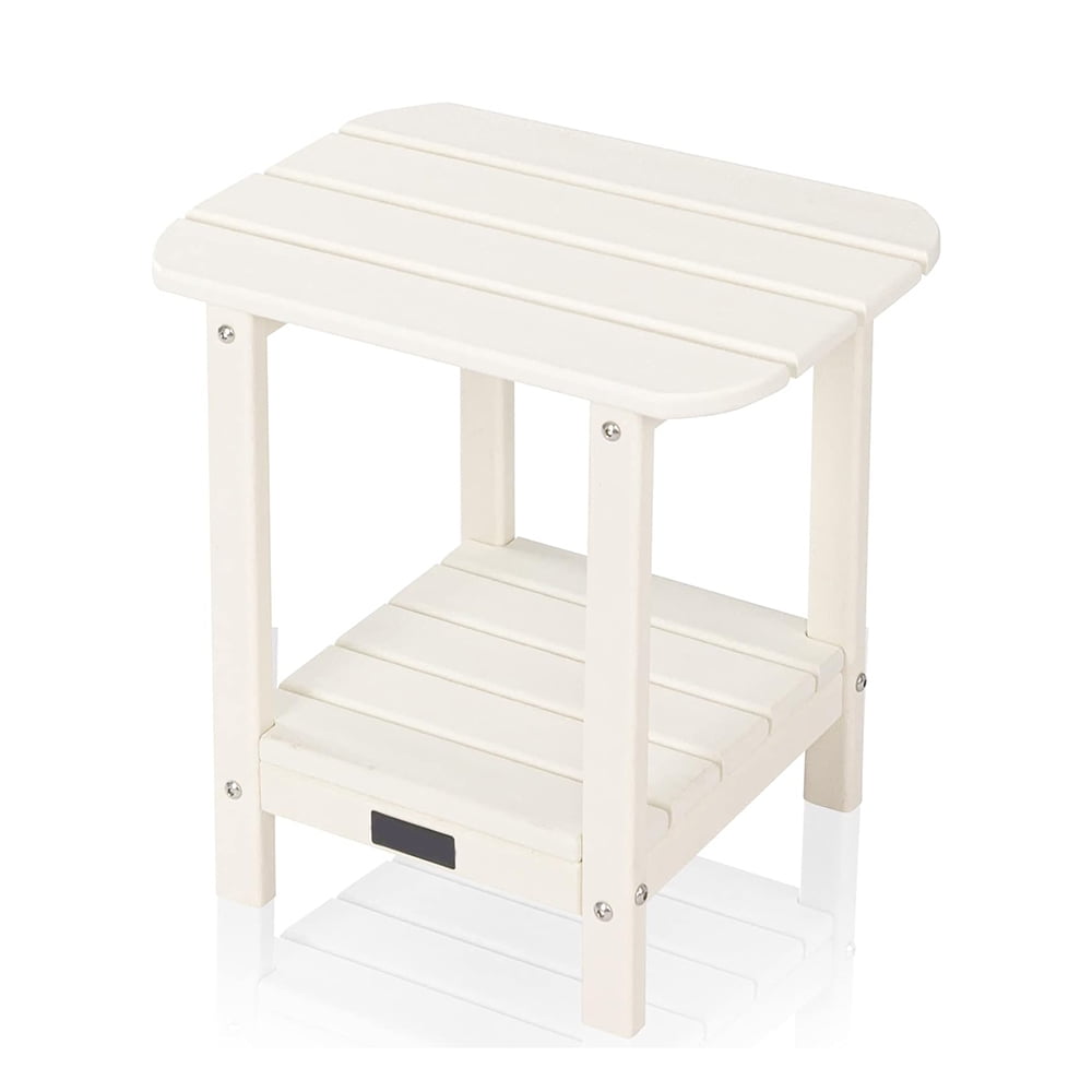 Rectangular Side Tables, Outdoor Side Table with Open Storage, Two ...