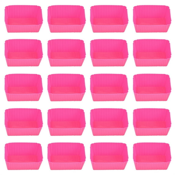 Rectangular Silicone Cupcake Liners Baking Cups Mould Kitchen Craft ...