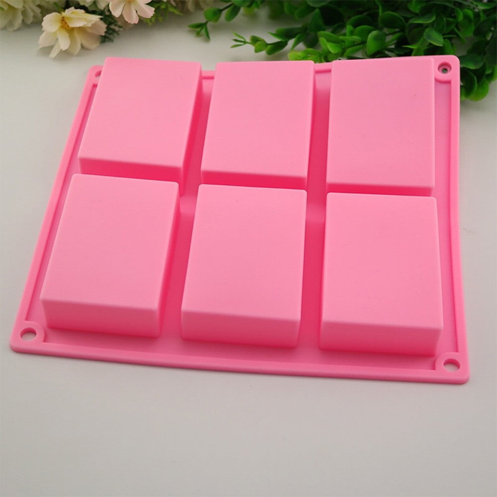 Rectangular Silicone Soap Mold | 6 Cavity Plain Basic Design | Durable Nonstick Material | DIY ...