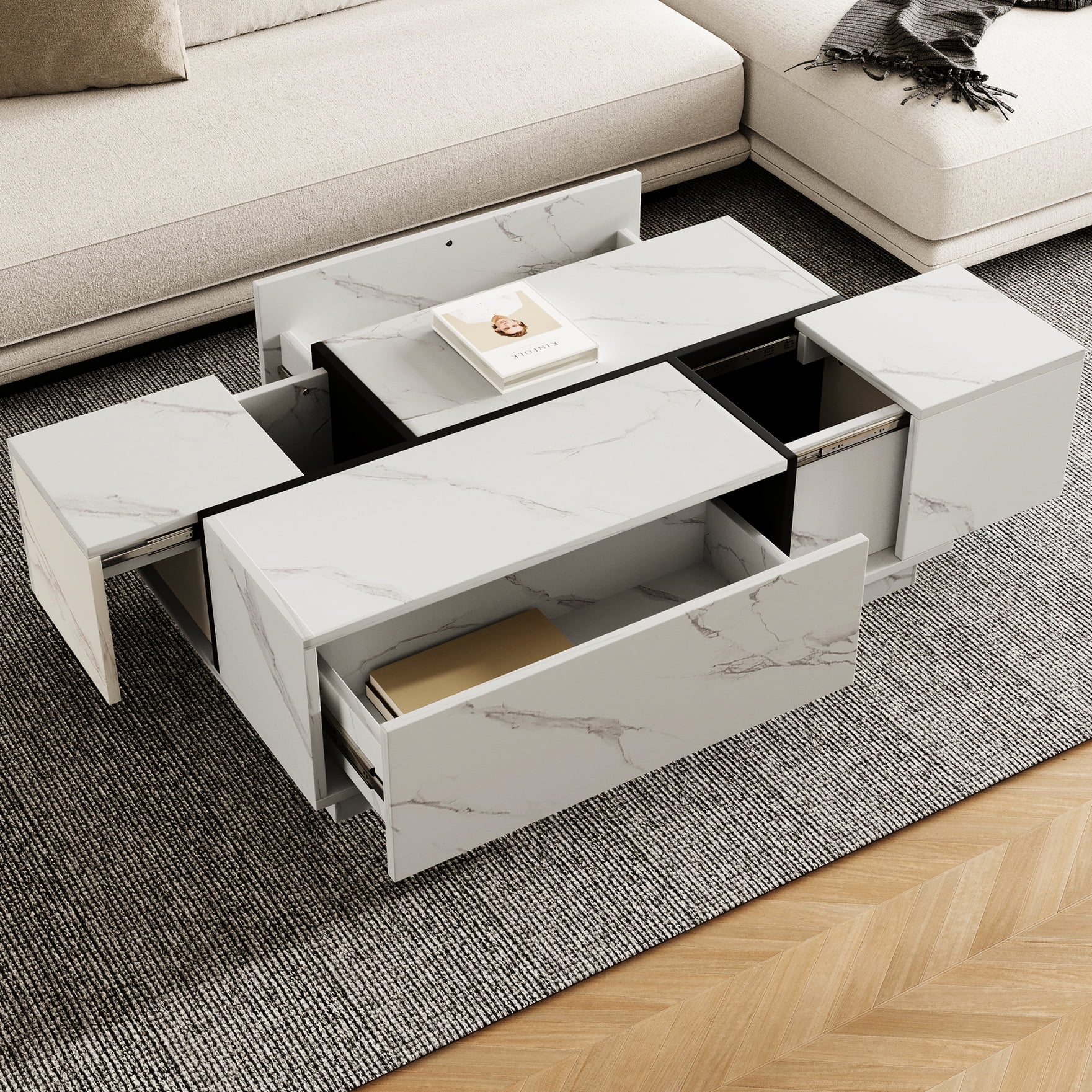 Rectangular Sliding Coffee Table | Sliding Mechanism for Optimized ...