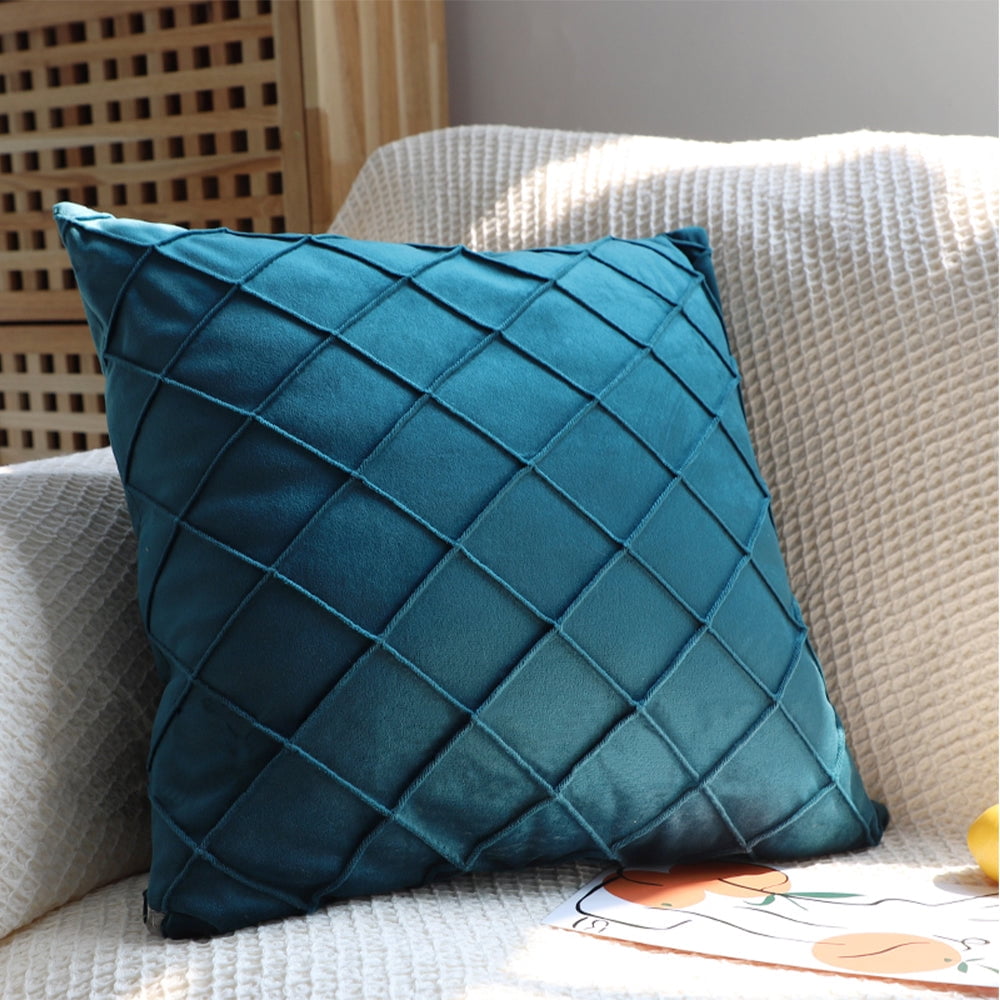 Rectangular/ Square Diamond-Shaped Velvet Solid Plain Cushion Cover ...