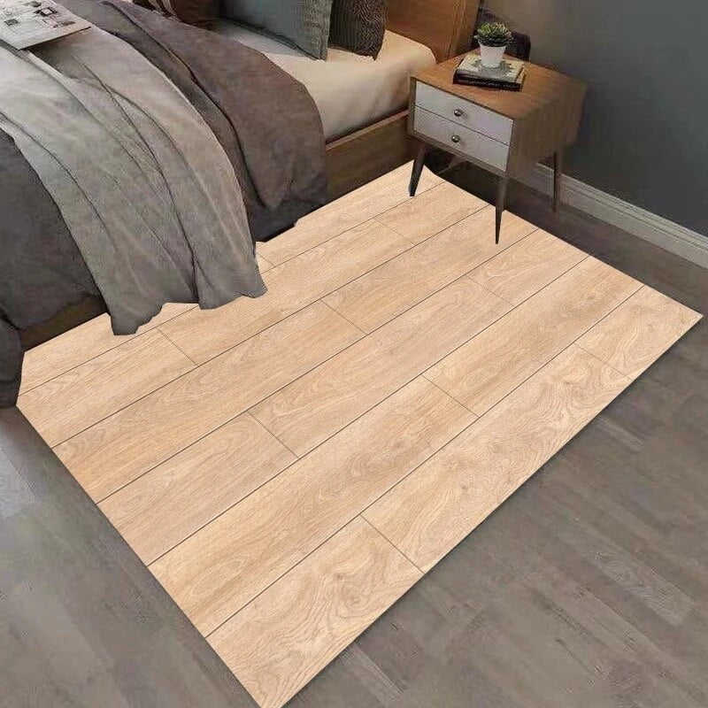Rectangular Staggered 3d Planks Carpet Geometric Wood Grain Mats ...