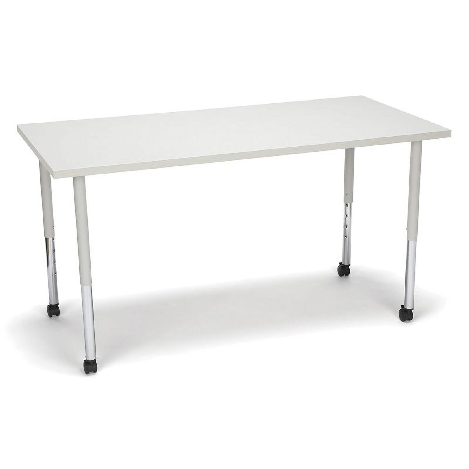 Rectangular Standard Table Adjustable Height Desk in Gray Nebula ...