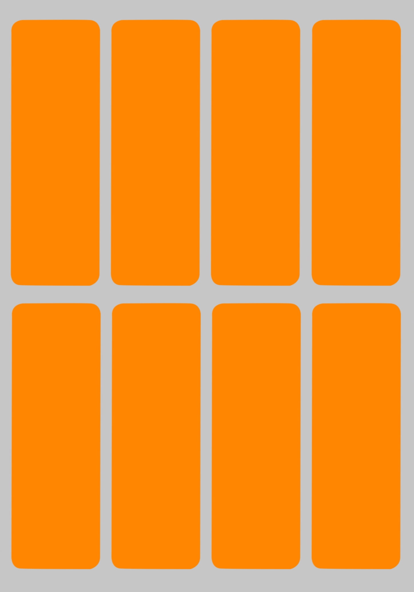 Rectangular Sticker Labels 3x1 inch (75mm x 25mm) Neon Orange Labeling ...