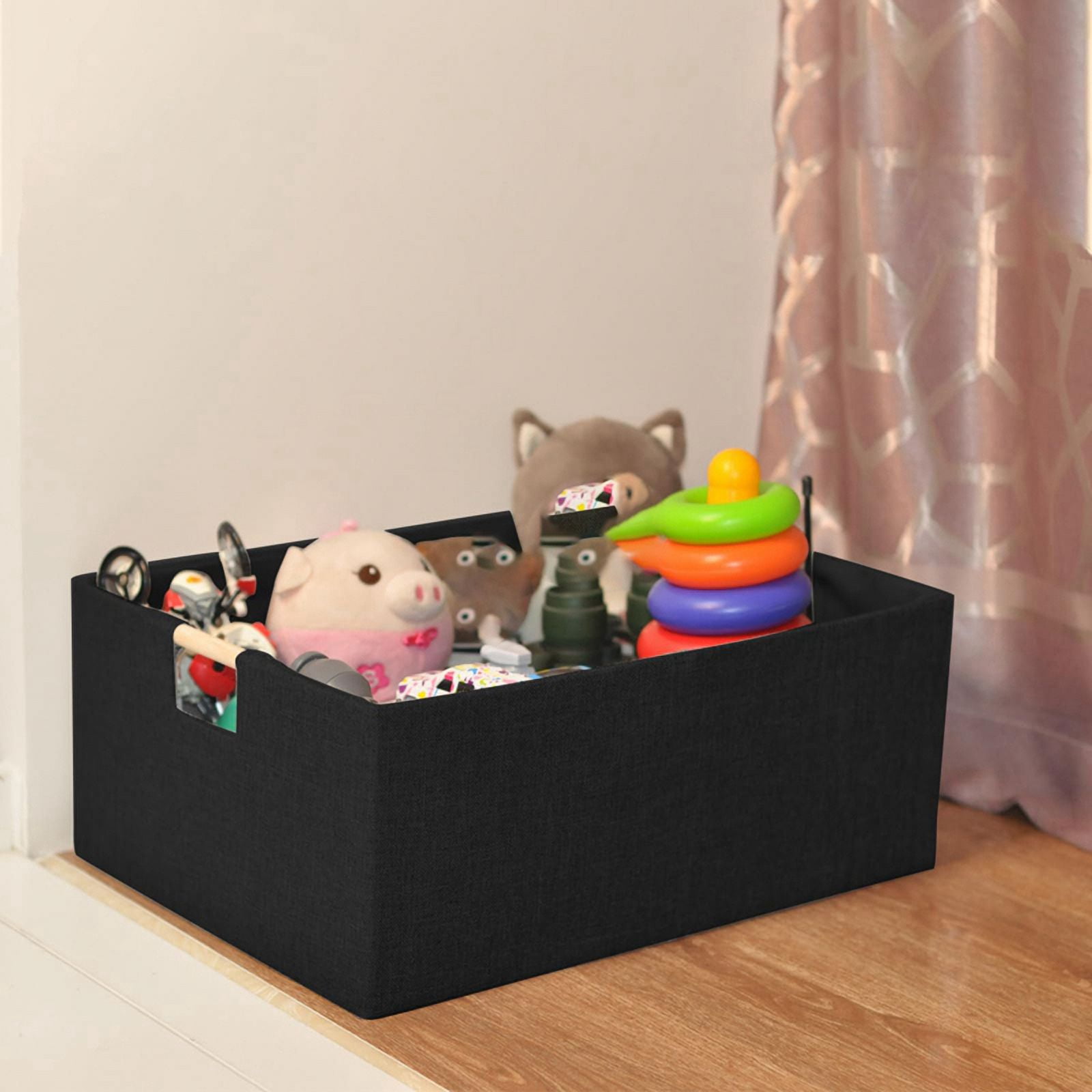 Rectangular Storage Bin Baskets for Decorative Basket with Wood Carry ...