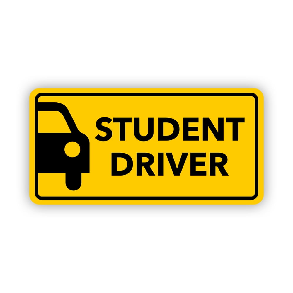 Rectangular Student Driver Sticker Decal - Self Adhesive Vinyl ...