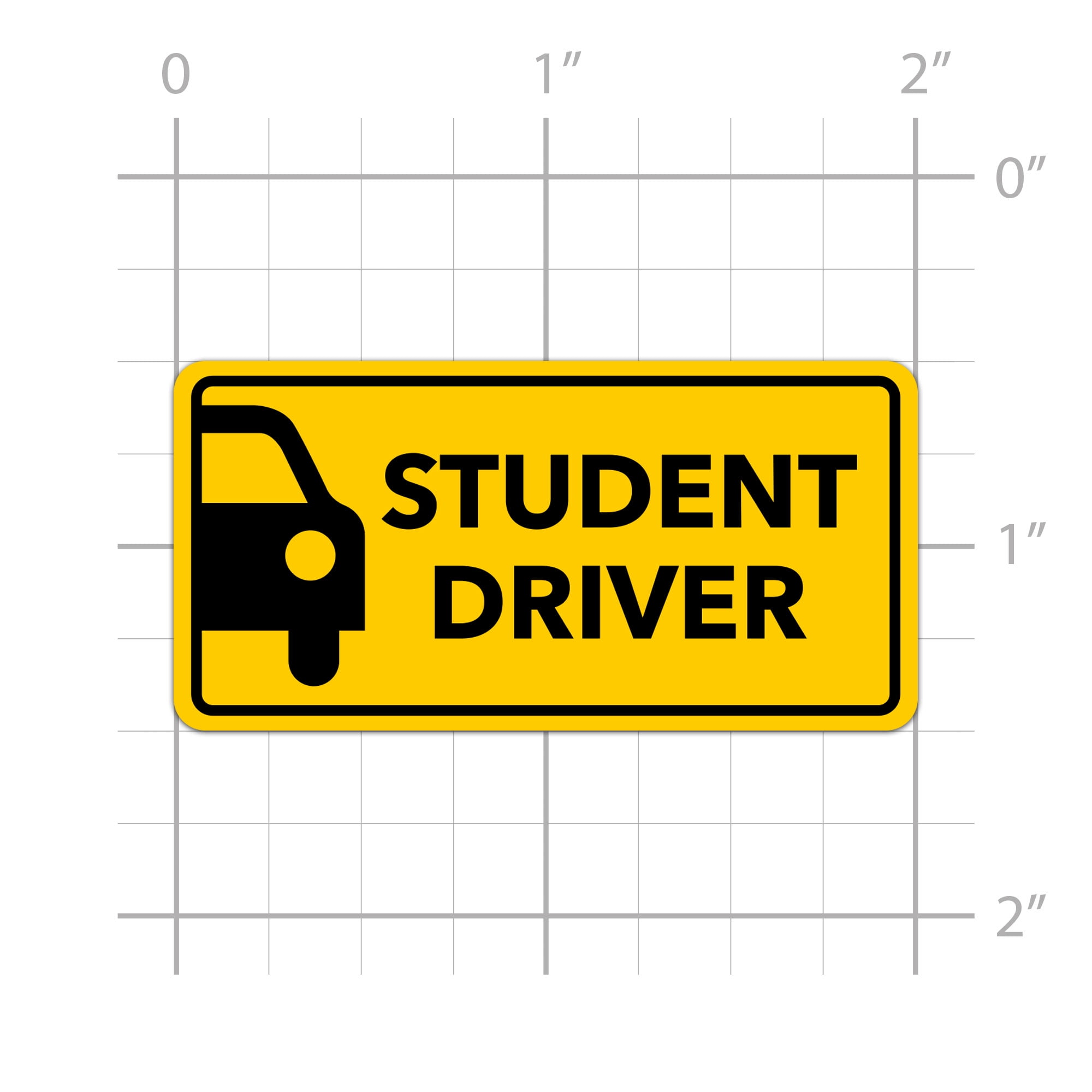Rectangular Student Driver Sticker for water bottle phone tumbler hard ...