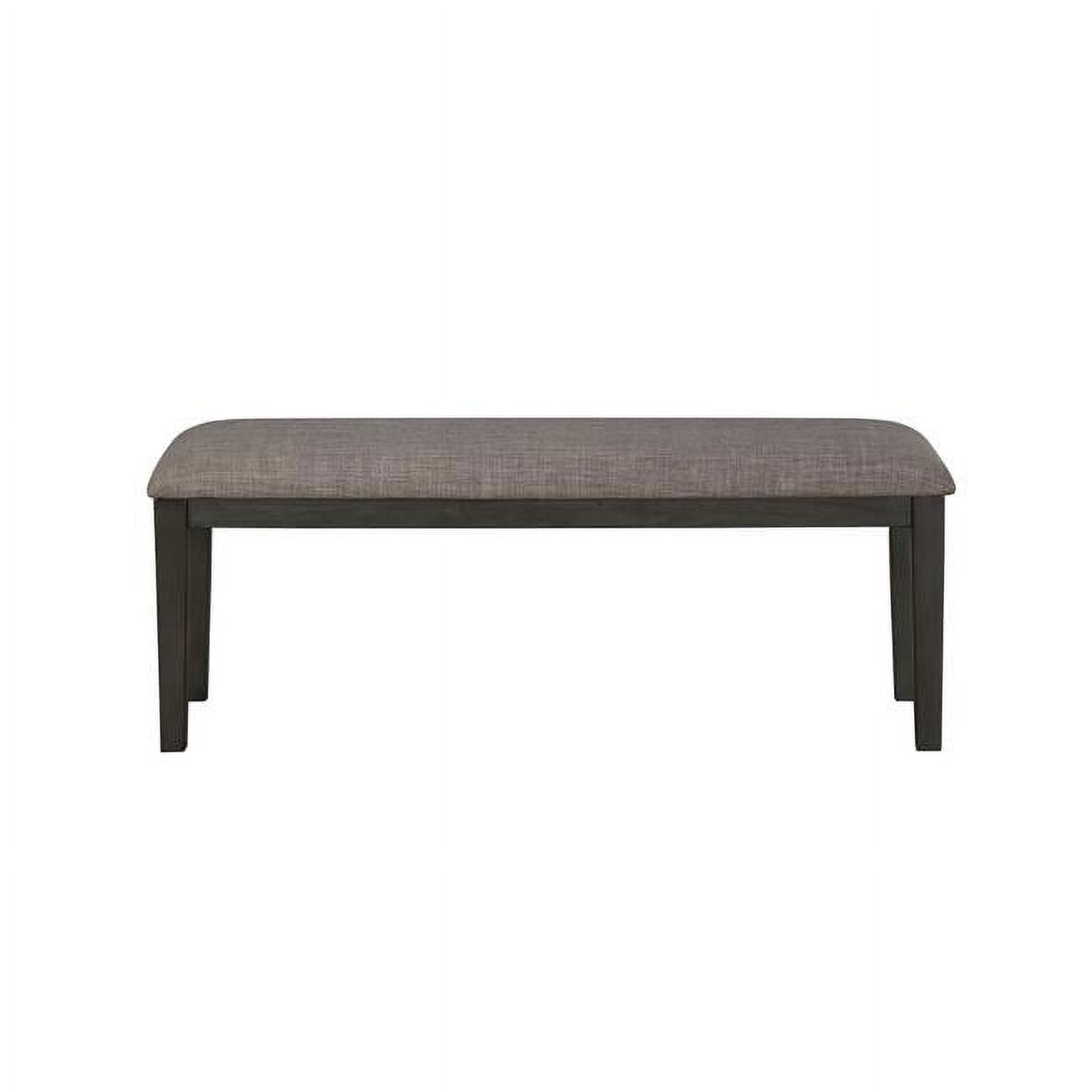 Rectangular Style Wooden Bench with Fabric Upholstered Seat, Gray ...