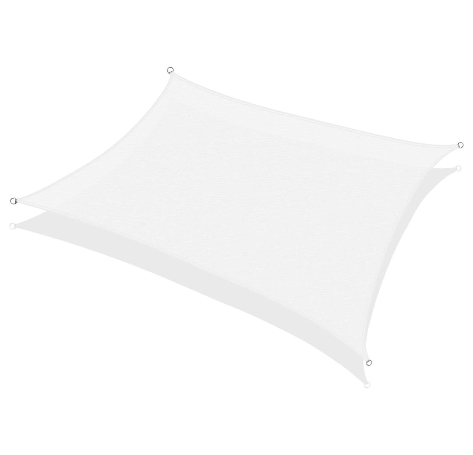 Rectangular Sun Shade Sail 8 x 12 Ft UV Block Fabric - White - Walmart.com