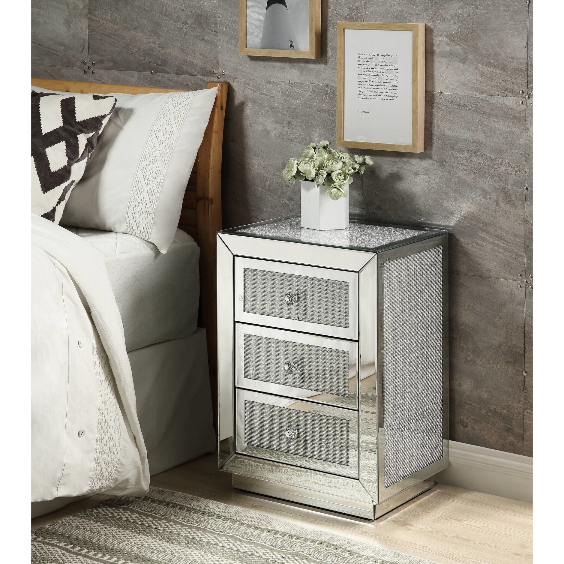 Rectangular Table with Drawers | Storage in Living Area | Mirrored ...