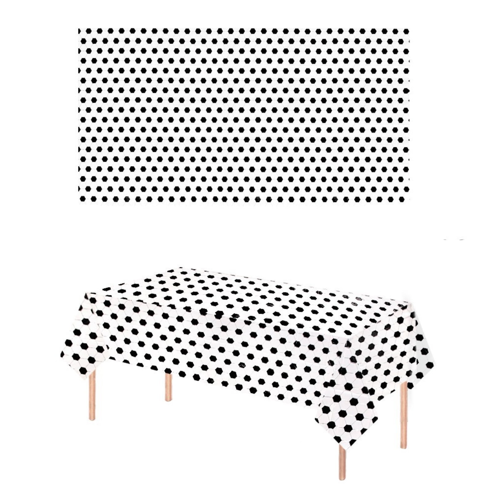 Rectangular Tablecloth with Soccer Ball Print for Sports Themed Events ...